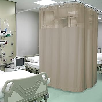 Amazon.com: Fcosie Taupe Hospital Curtain with Grommet Extra Wide ...