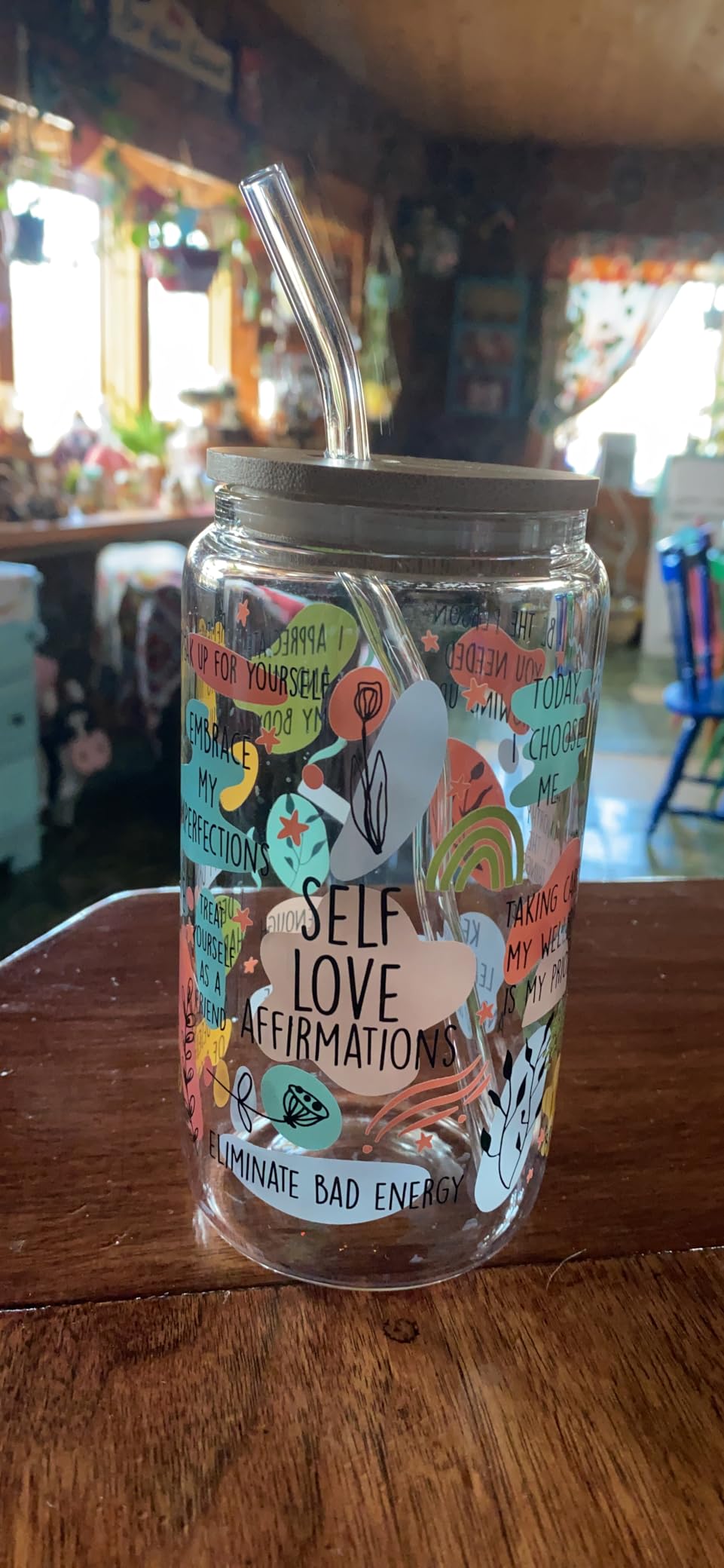 Amazon.com | LEADO Self Love Affirmations Cup, Iced Coffee Mug, 16oz ...