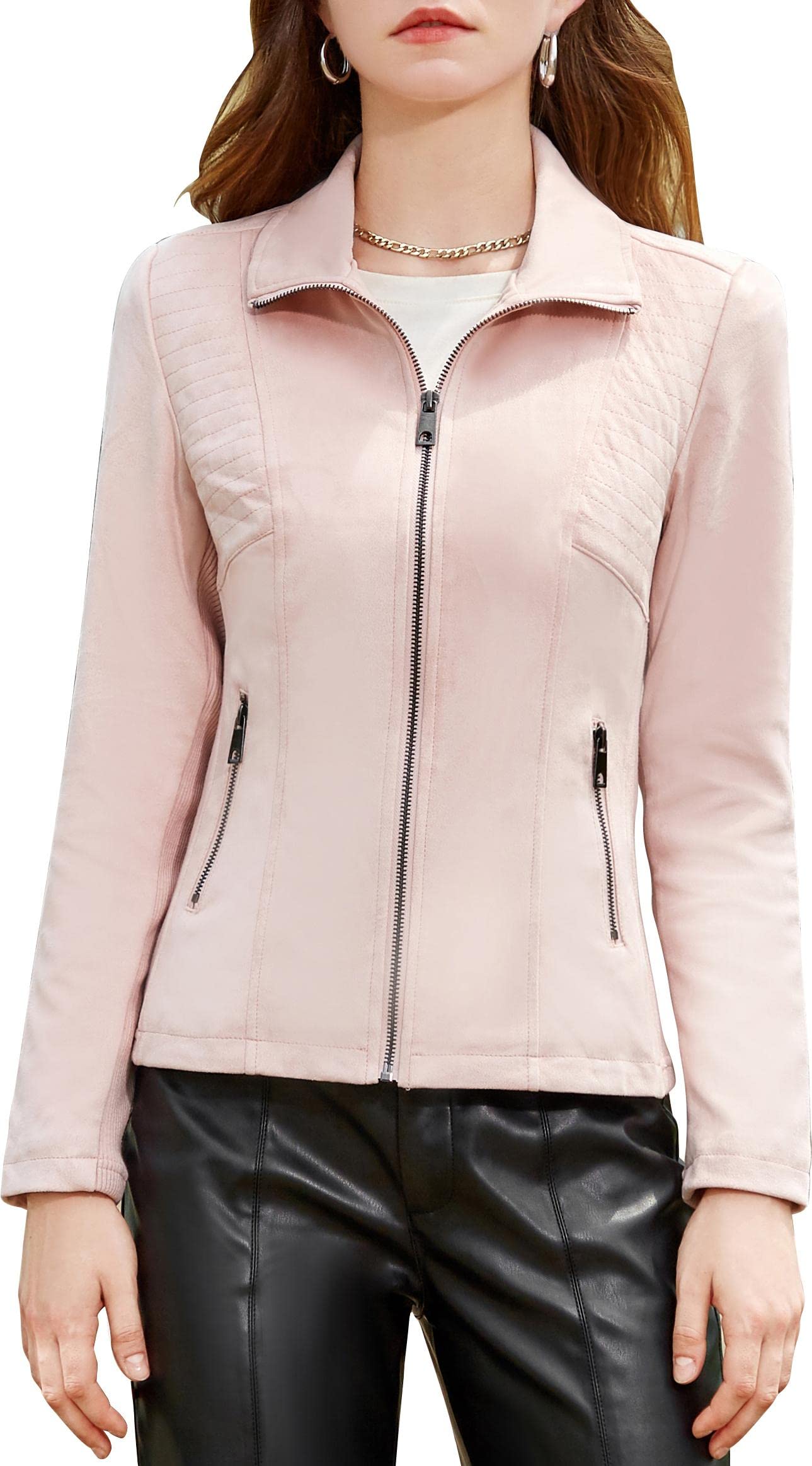 1 x Brand New S P Y M Womens Removable Hooded Faux Leather Jackets with ...