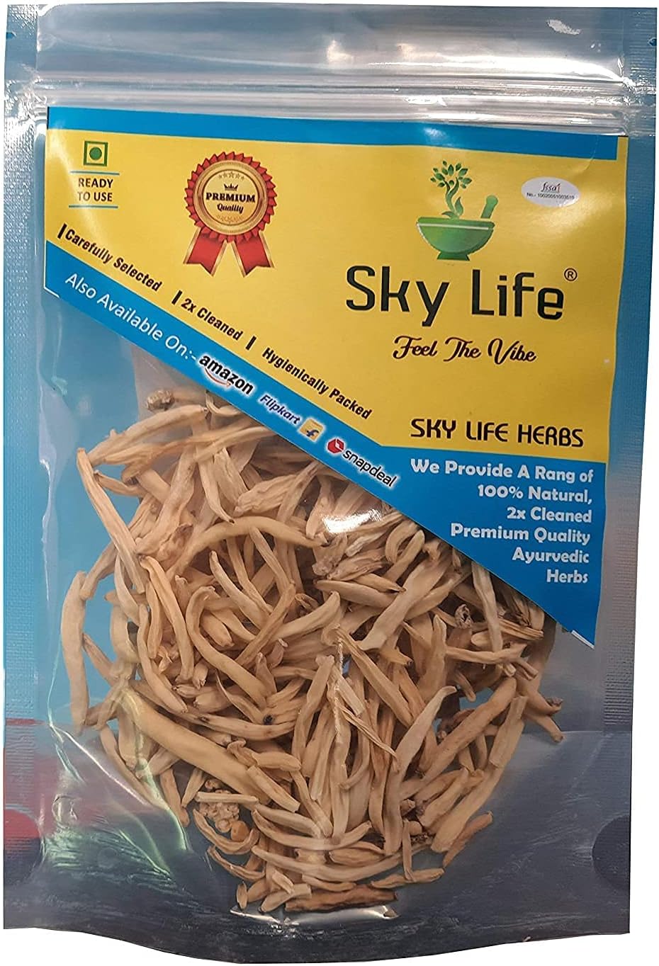 Amazon.com: Sky Life® 101% Original Safed Musli - (200Grm) Chlorophytum ...