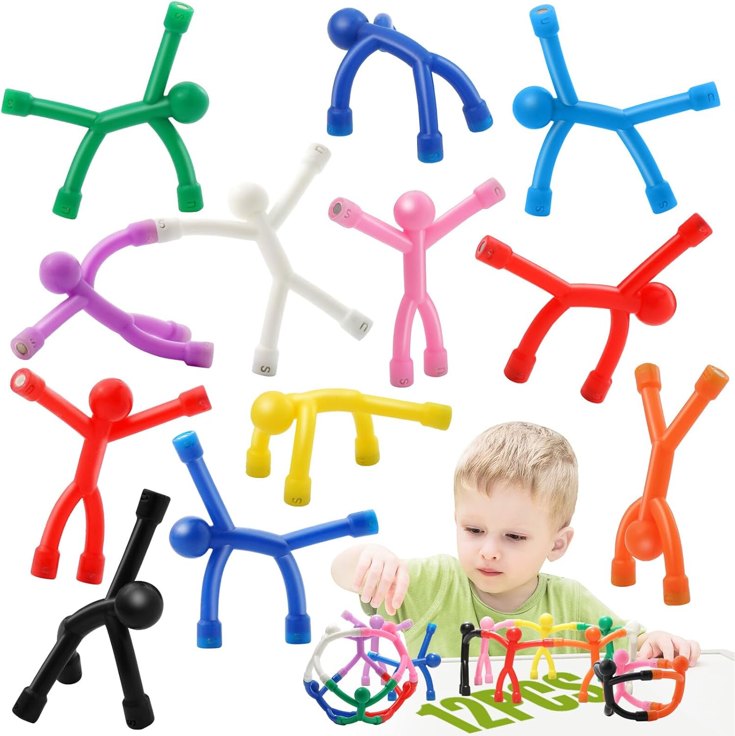 Amazon.com: YOTNUS 12Pcs Magnetic Toys, Magnet Men for Travel Toys ...