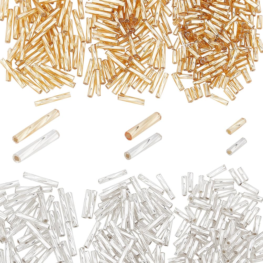 Amazon.com: PH PandaHall 480pcs Twisted Bugle Beads, Metallic Bugle ...