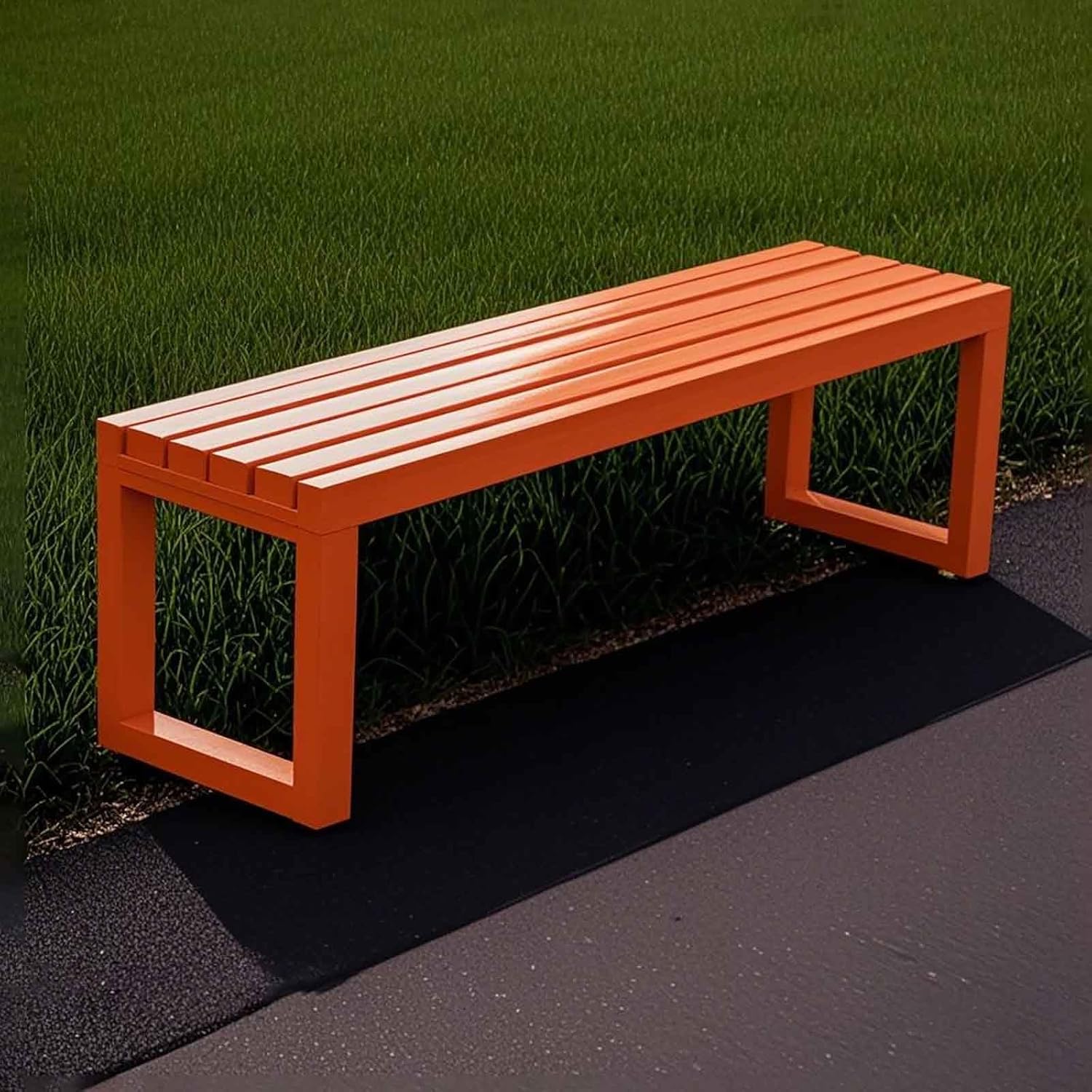 Amazon.com : Outdoor Garden Bench Backless Park Benches Cast Iron Patio ...