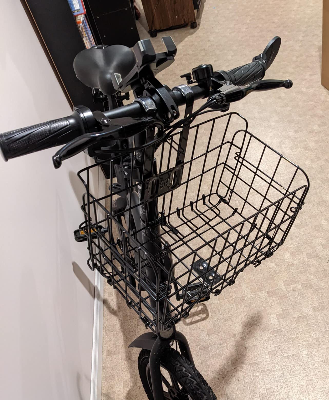 HOMEE Folding Rear Bike Basket Wire Mesh Fold-Up Detachable Front Bag ...