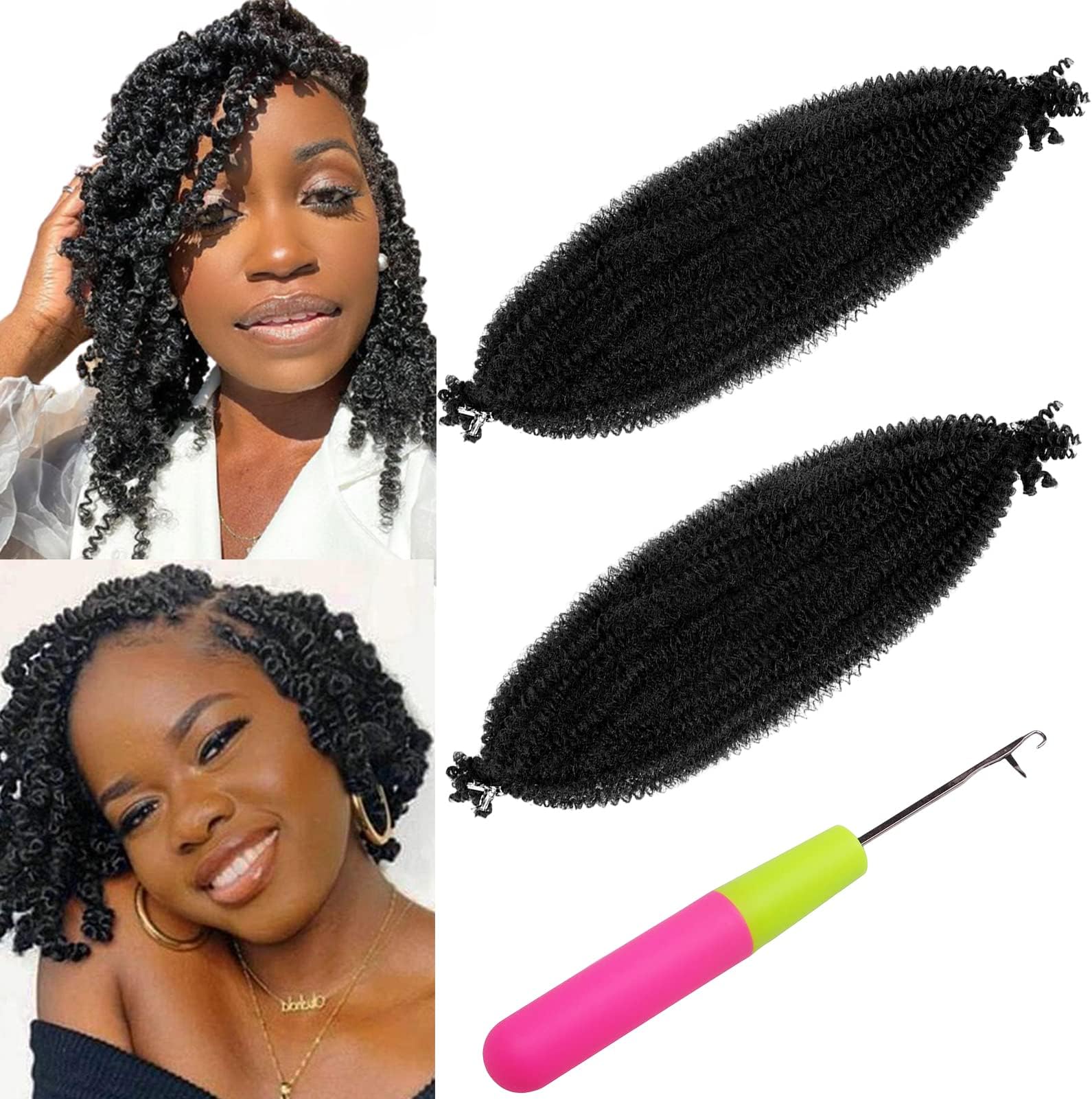 Amazon.com : 8 Inch Springy Afro Twist Hair Marley Twist Braiding Hair ...