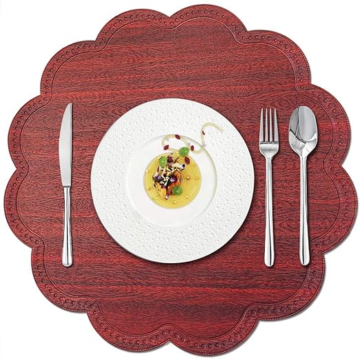 Amazon.com: Kreatur Round Waterproof Placemats for Dining Table Set of ...