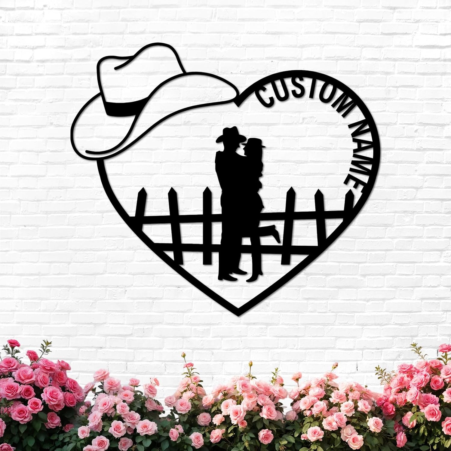 Amazon.com: Duckbe Personalized Cowboy Couple Sign, Western Home Decor ...