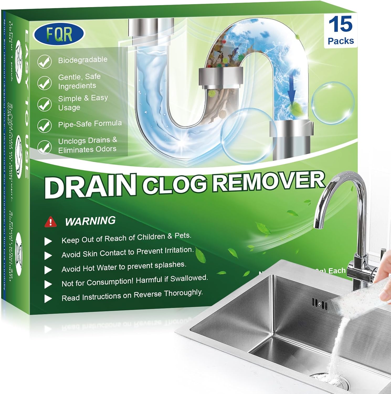 Amazon.com: Drain Clog Remover Powder Cleaner, 15-Pack Powerful Shower ...