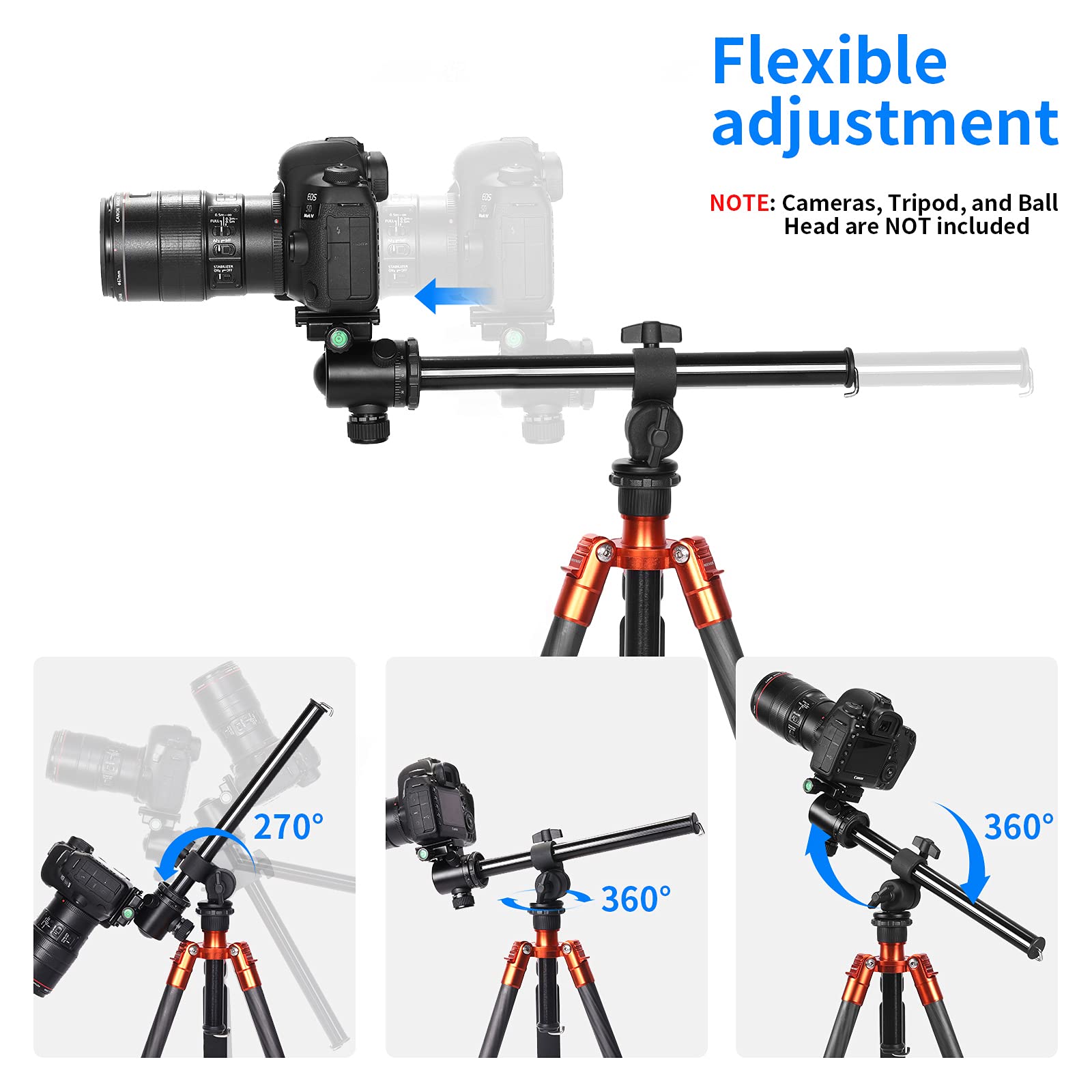 Buy Neewer Camera Tripod Boom Arm: External Multi-Angle Center Column ...