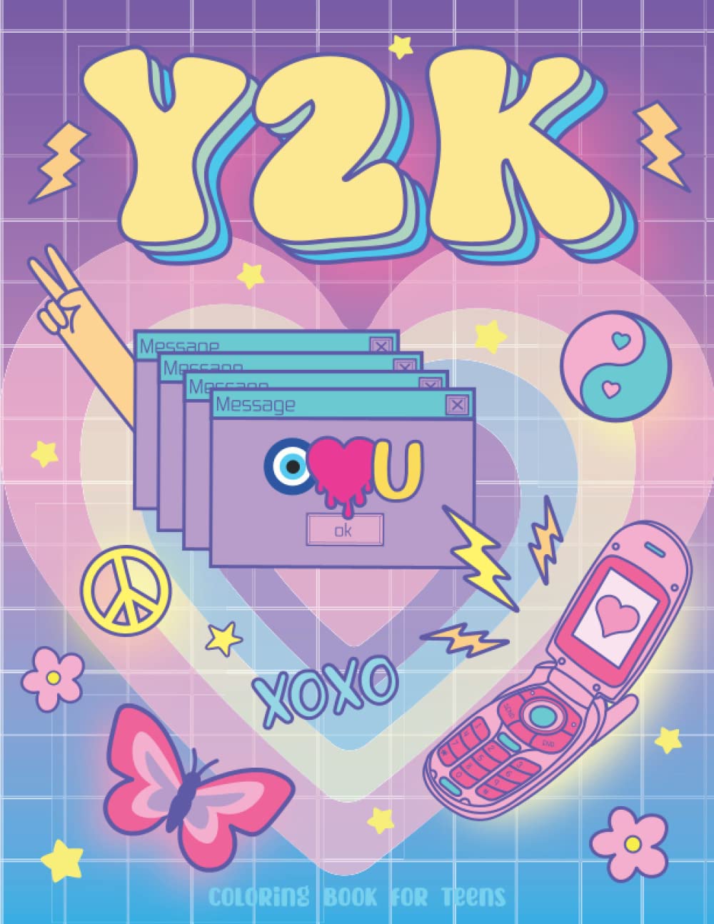 Y2K Coloring Book for Teens: Preppy Book Early 2000s Retro Cyber Y2K ...