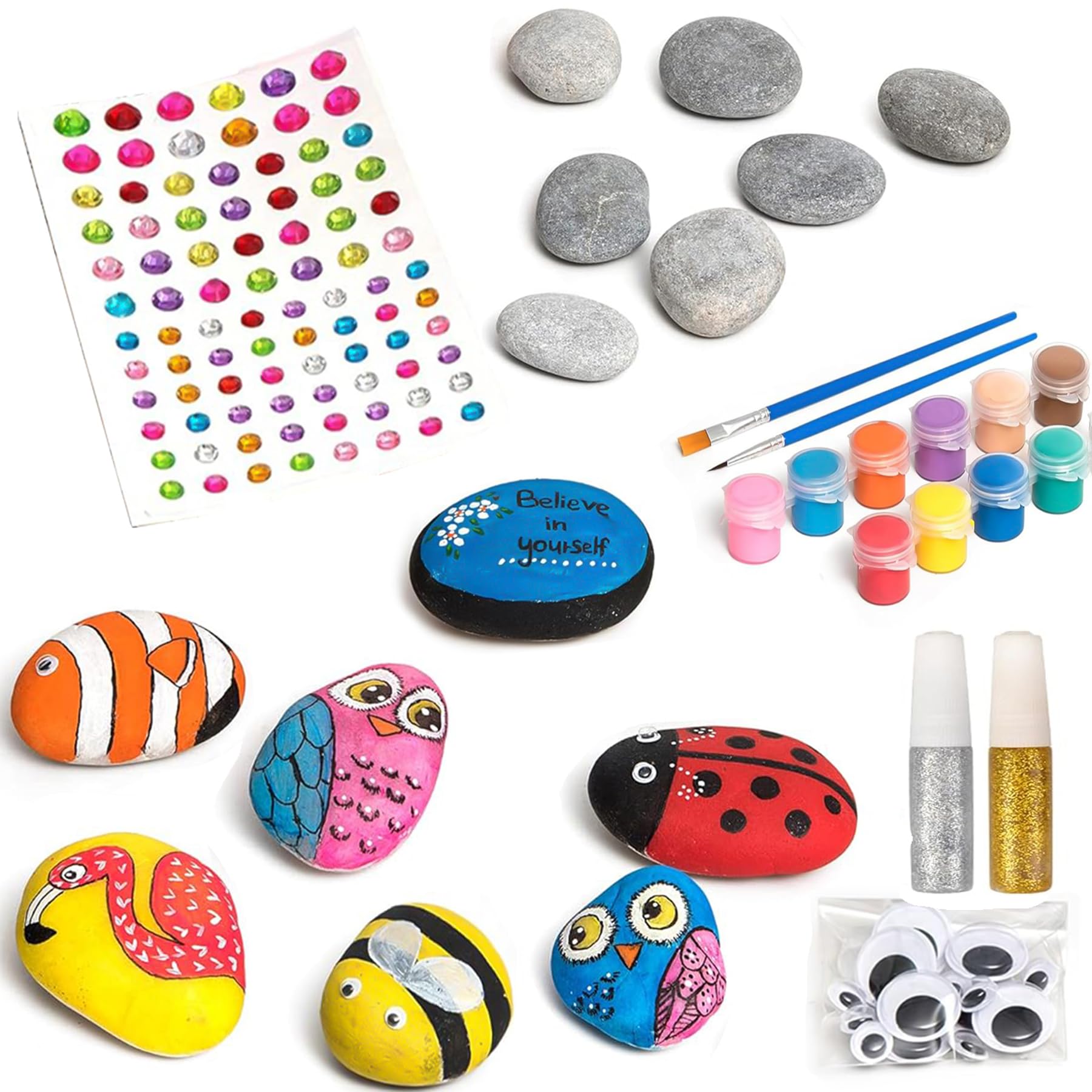 Rock Painting Kit Age 4-8 Pebbles for Painting Stone Painting Kit for ...