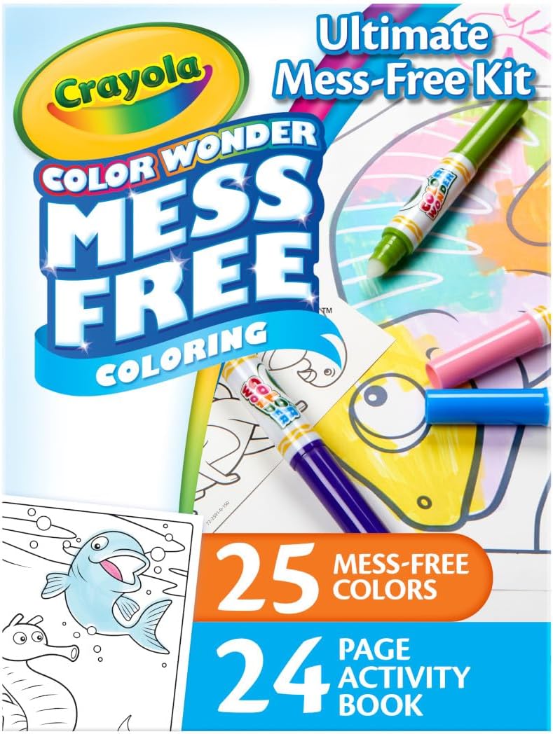Amazon.com: Crayola Color Wonder Mess Free Coloring Kit (50+ Pcs), Mess ...