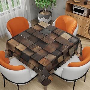 Amazon.com: XYSCSJ Vintage Wooden Tablecloth 60x60 Inch Square Modern ...