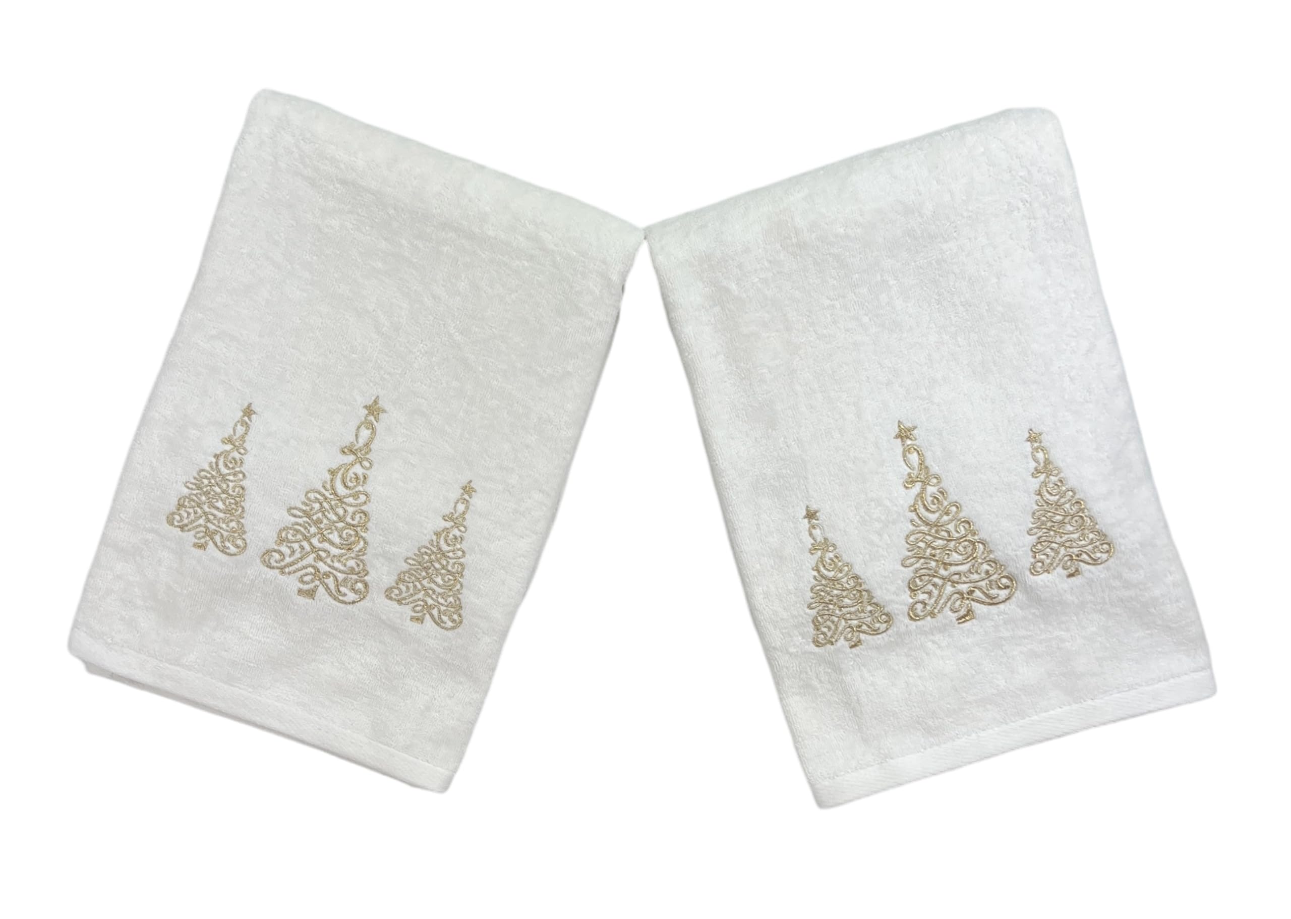 Amazon.com: Luxury Holiday Christmas Towels, Embroidered Plush 100% ...