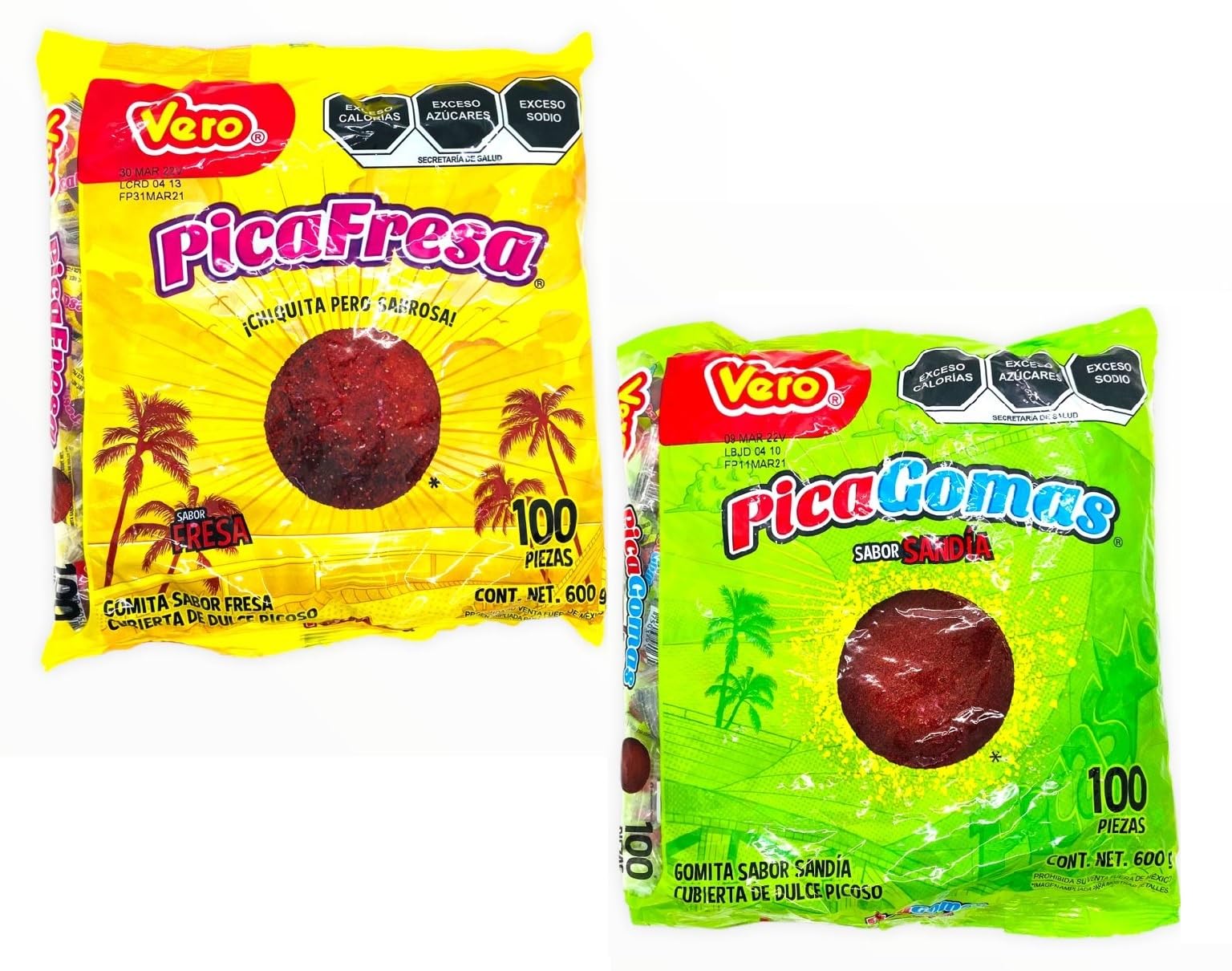 Paquete con 1 Bolsa de picafresas (100 unidades) + 1 Bolsa de PicaGomas ...