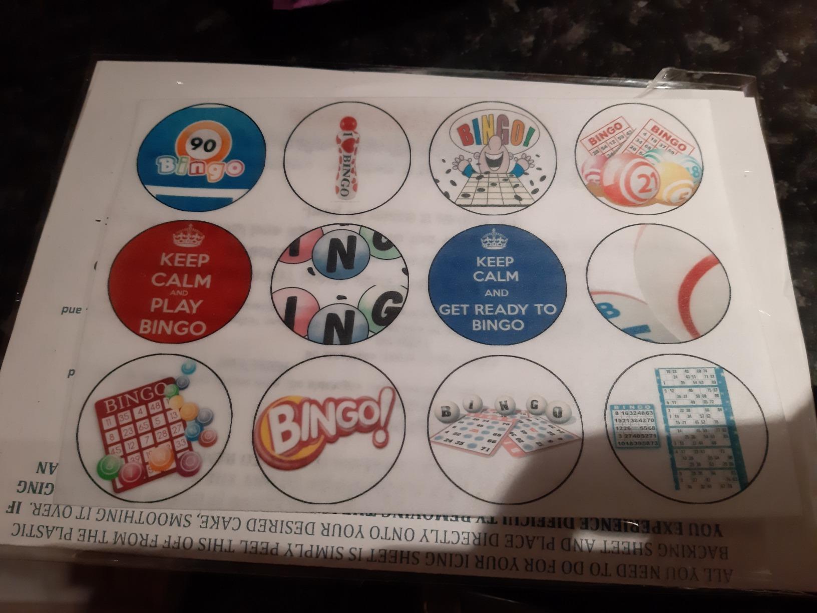 24 Bingo Edible Wafer Paper Cup Cake Toppers : Amazon.co.uk: Grocery