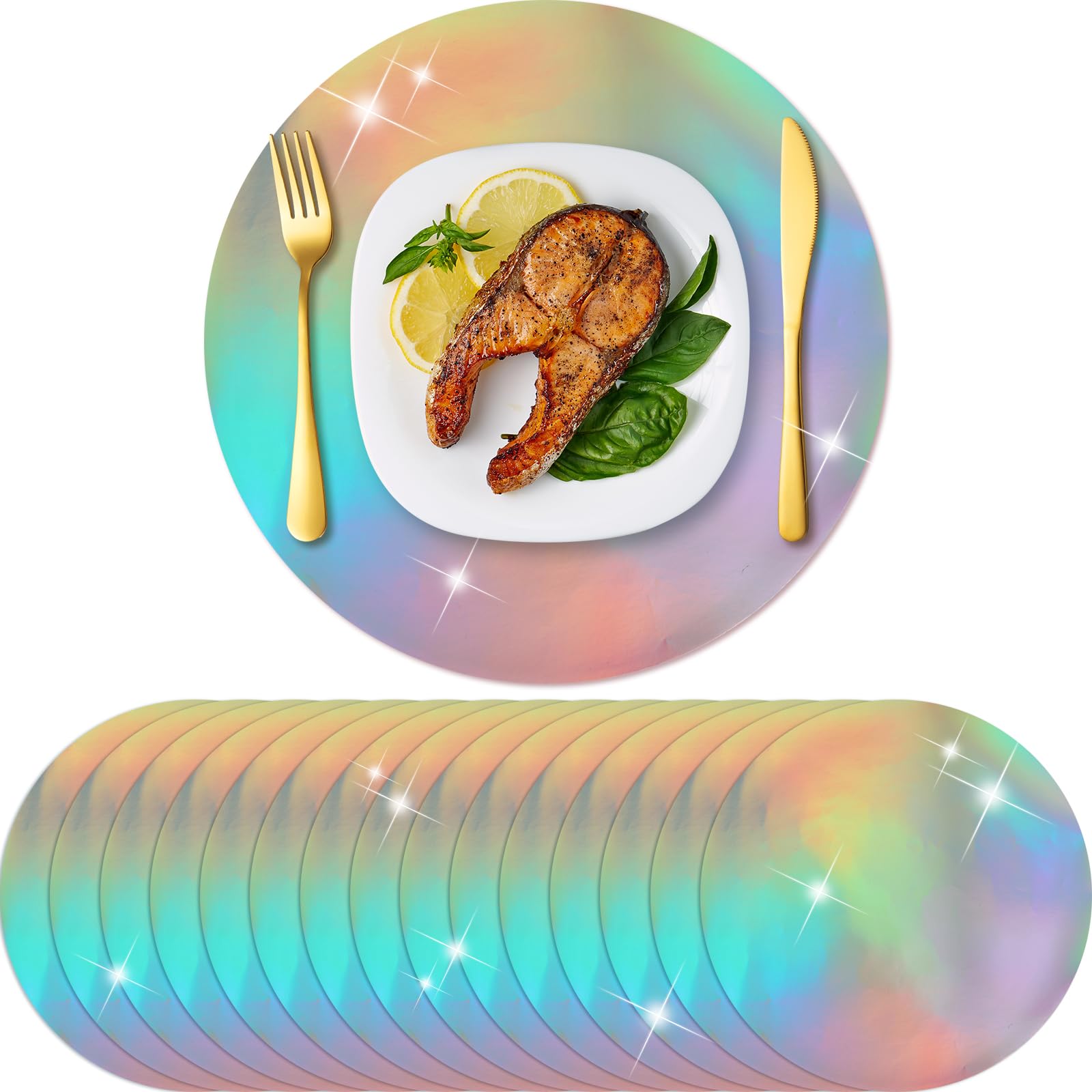 Amazon.com: Yeaqee 100 Pieces Round Paper Placemats Disposable Table ...