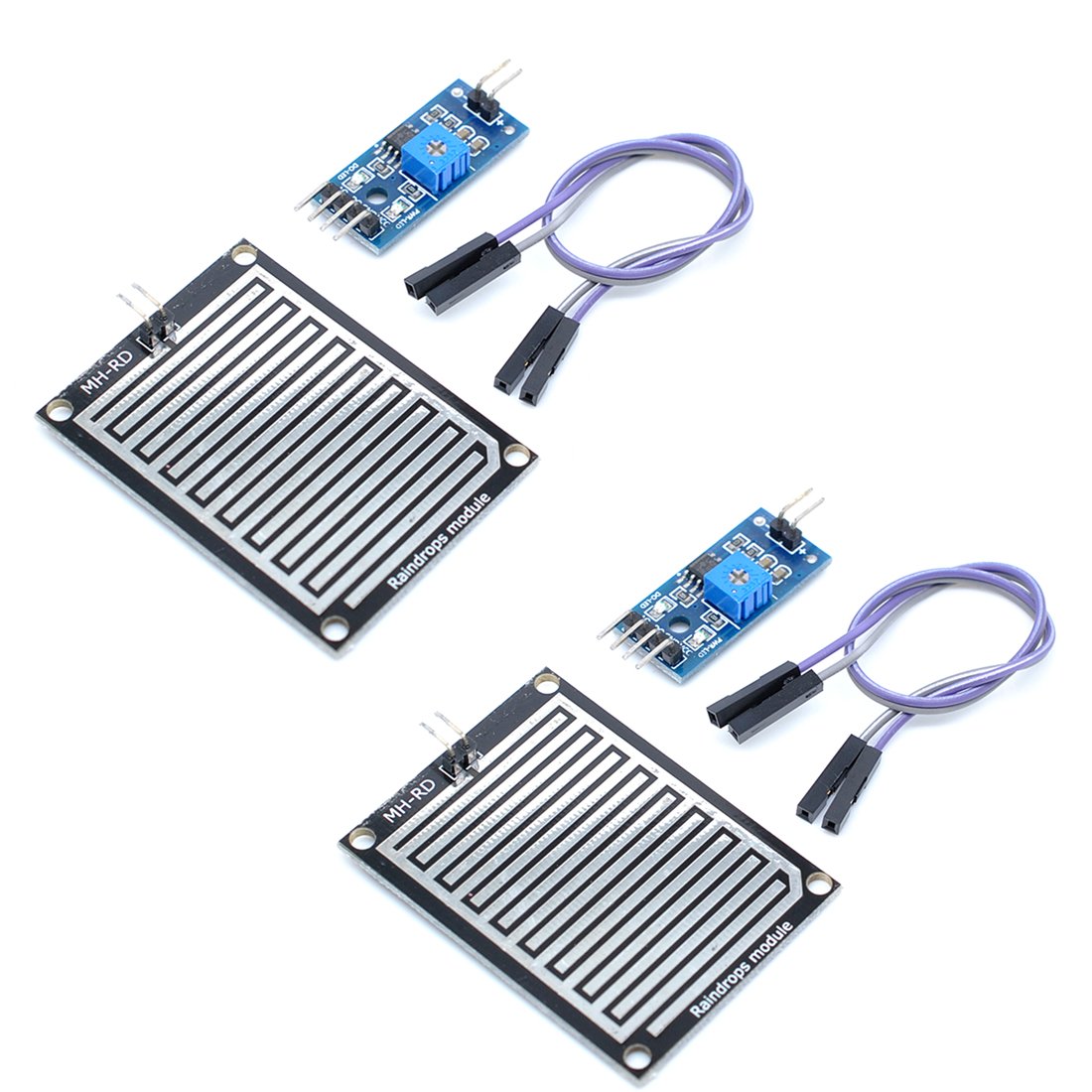 Oiyagai 2pcs Water Sensor Rainwater Module Rain Sensing Module 3.3V-5V ...