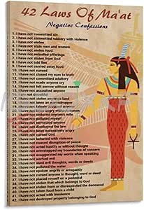 Amazon.com: Ancient Egyptian Culture And Art PosterGoddess Maat's 42 ...