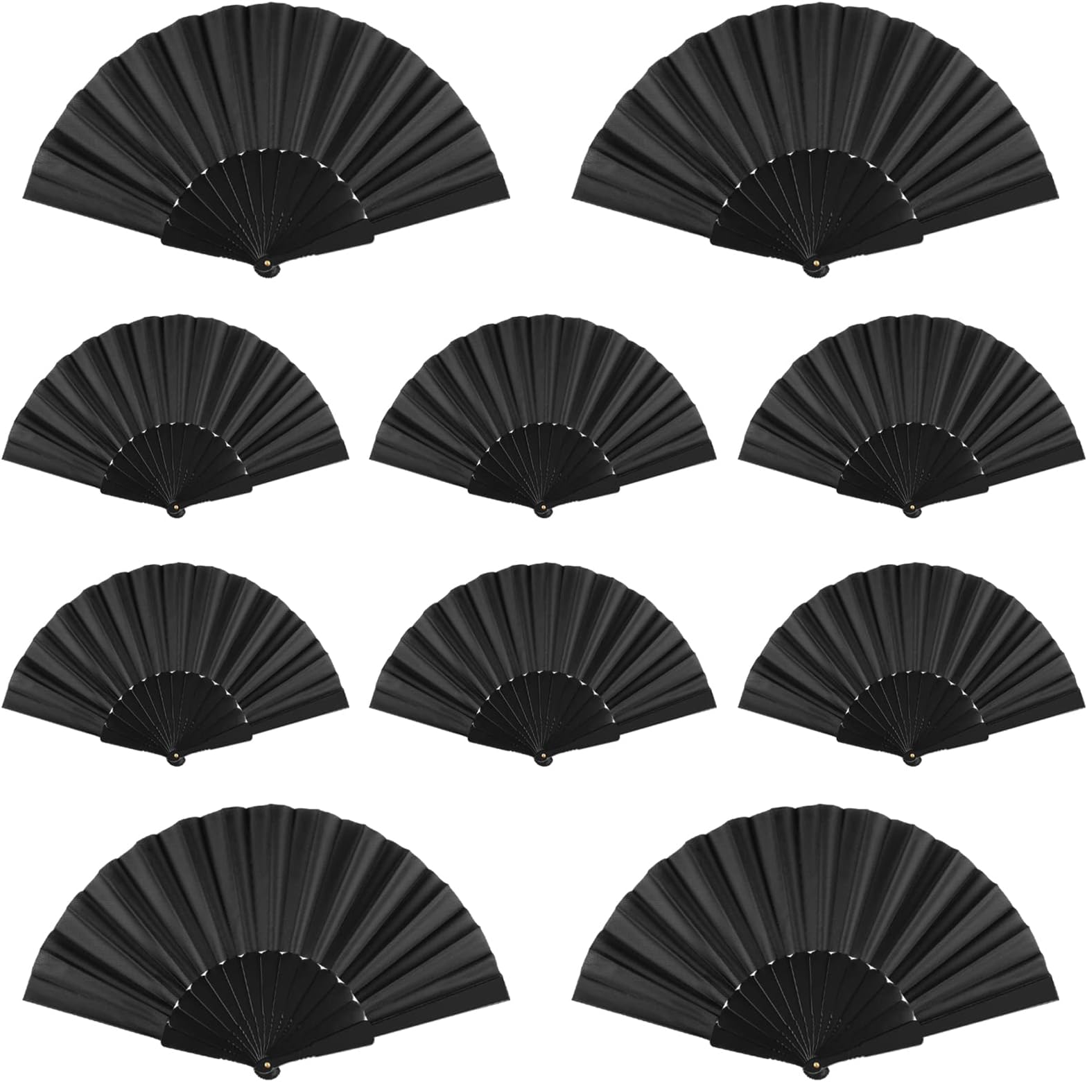 Amazon.com: Sepwedd 50pcs Black Imitated Silk Fabric Bamboo Folded Hand ...