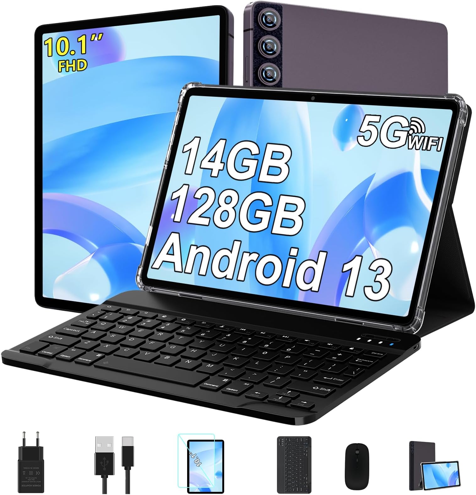 2024 Neueste Tablet Android 14, Tablet 10 Zoll, 4G LTE 5GHz WiFi Tablet ...