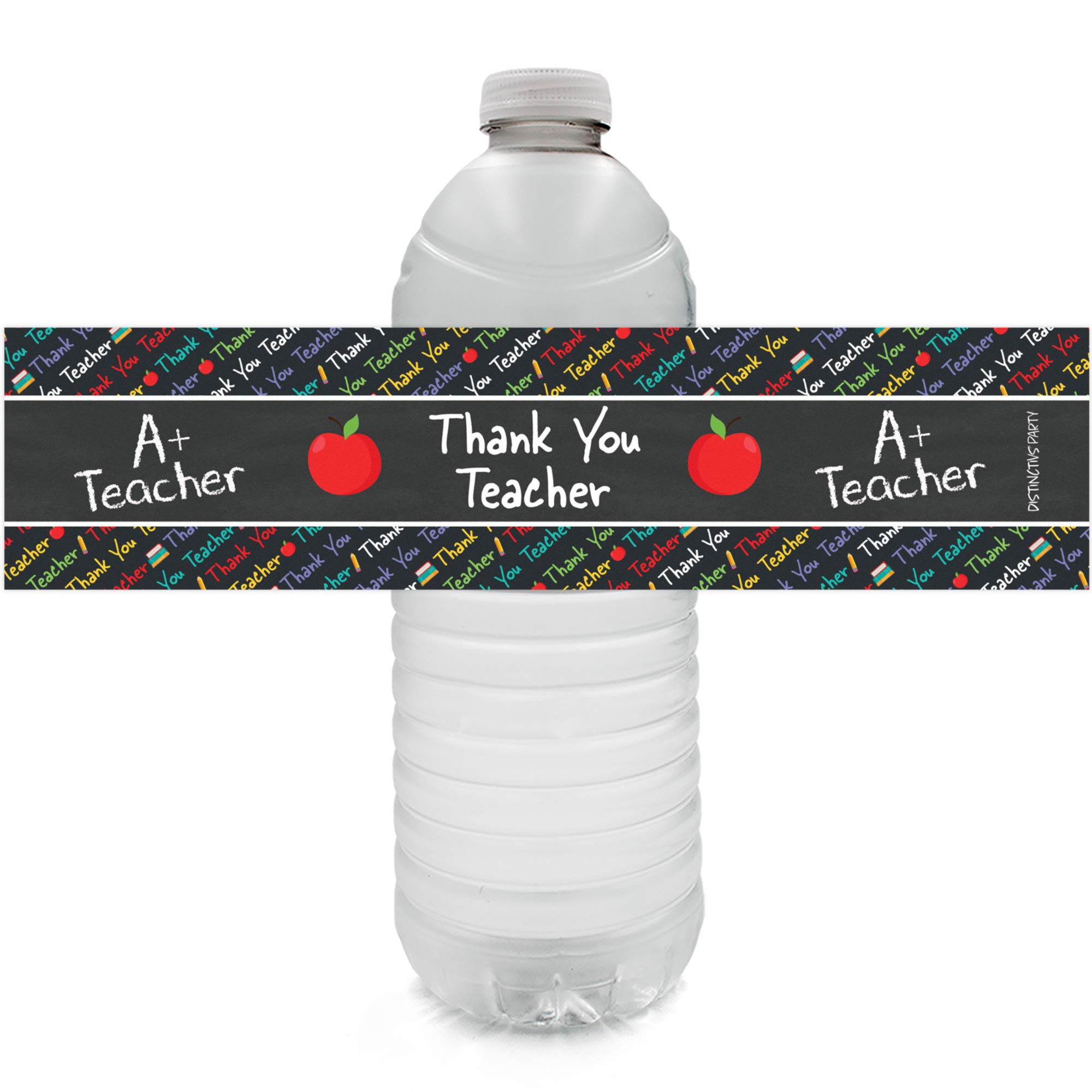 Buy Thank You Teacher Water Bottle Labels - Teacher Appreciation - 24 ...