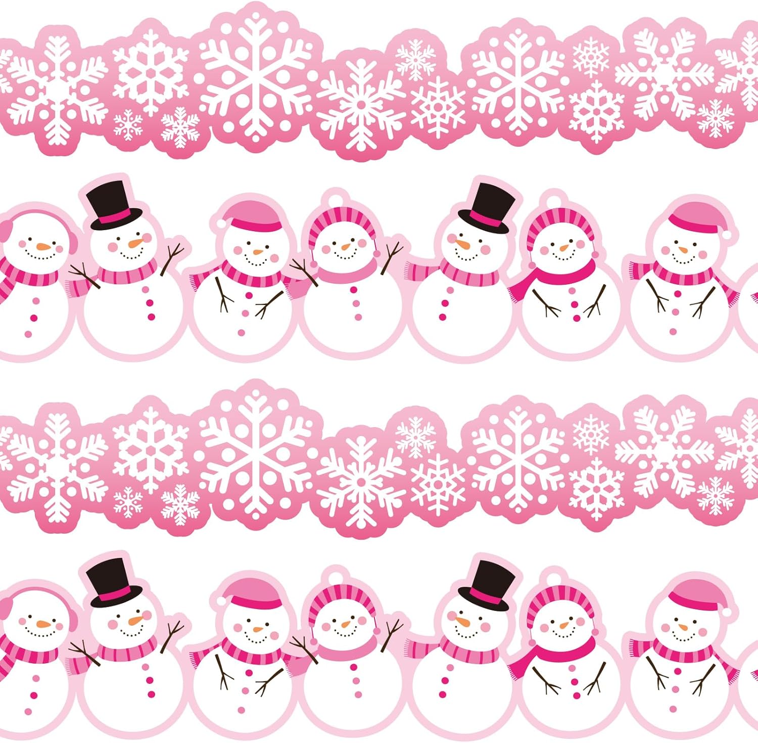 Amazon.com: Whaline 68Ft Pink Winter Bulletin Border Sticker Winter ...