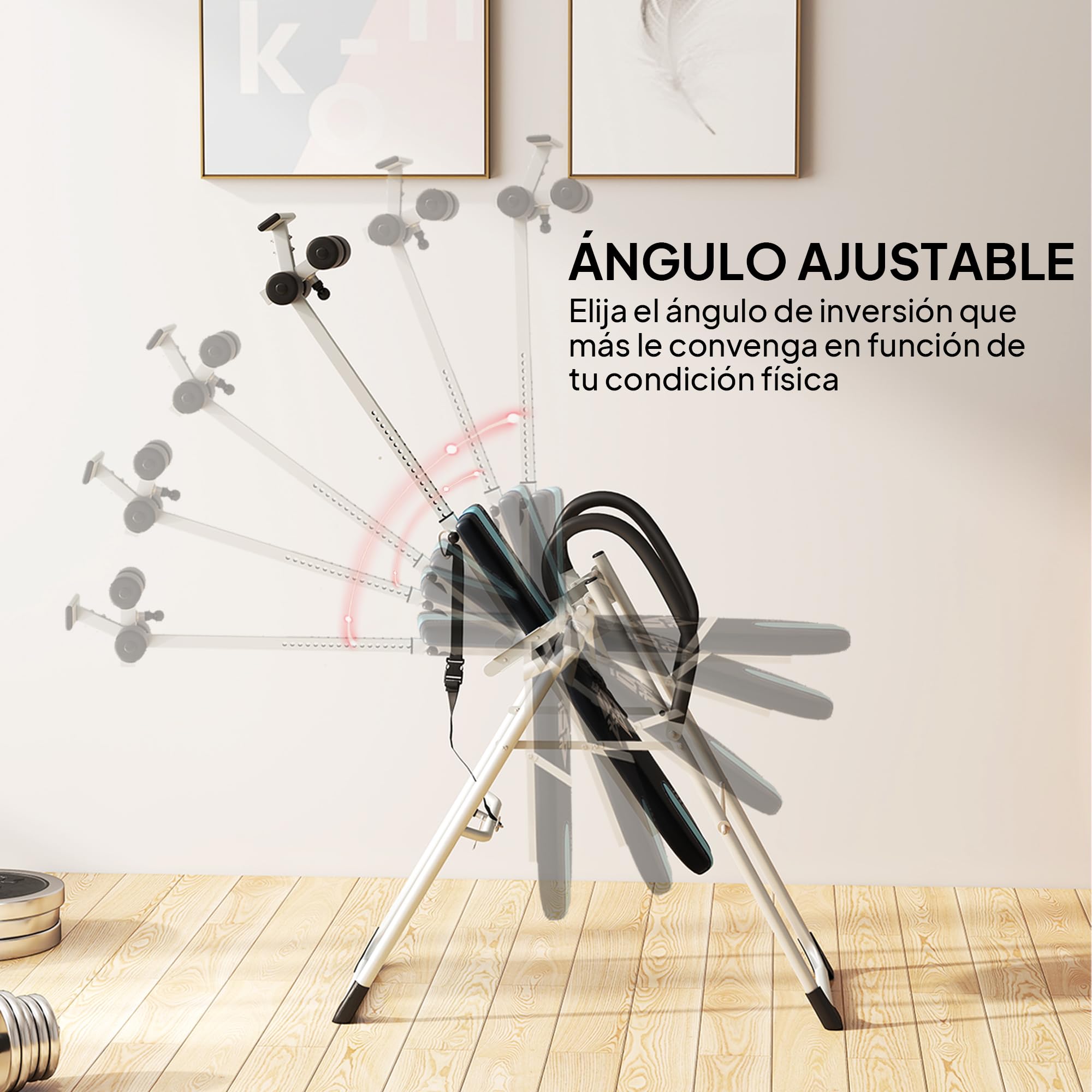 HOMCOM Tabla de Inversión Gravitacional Plegable con Altura Ajustable...