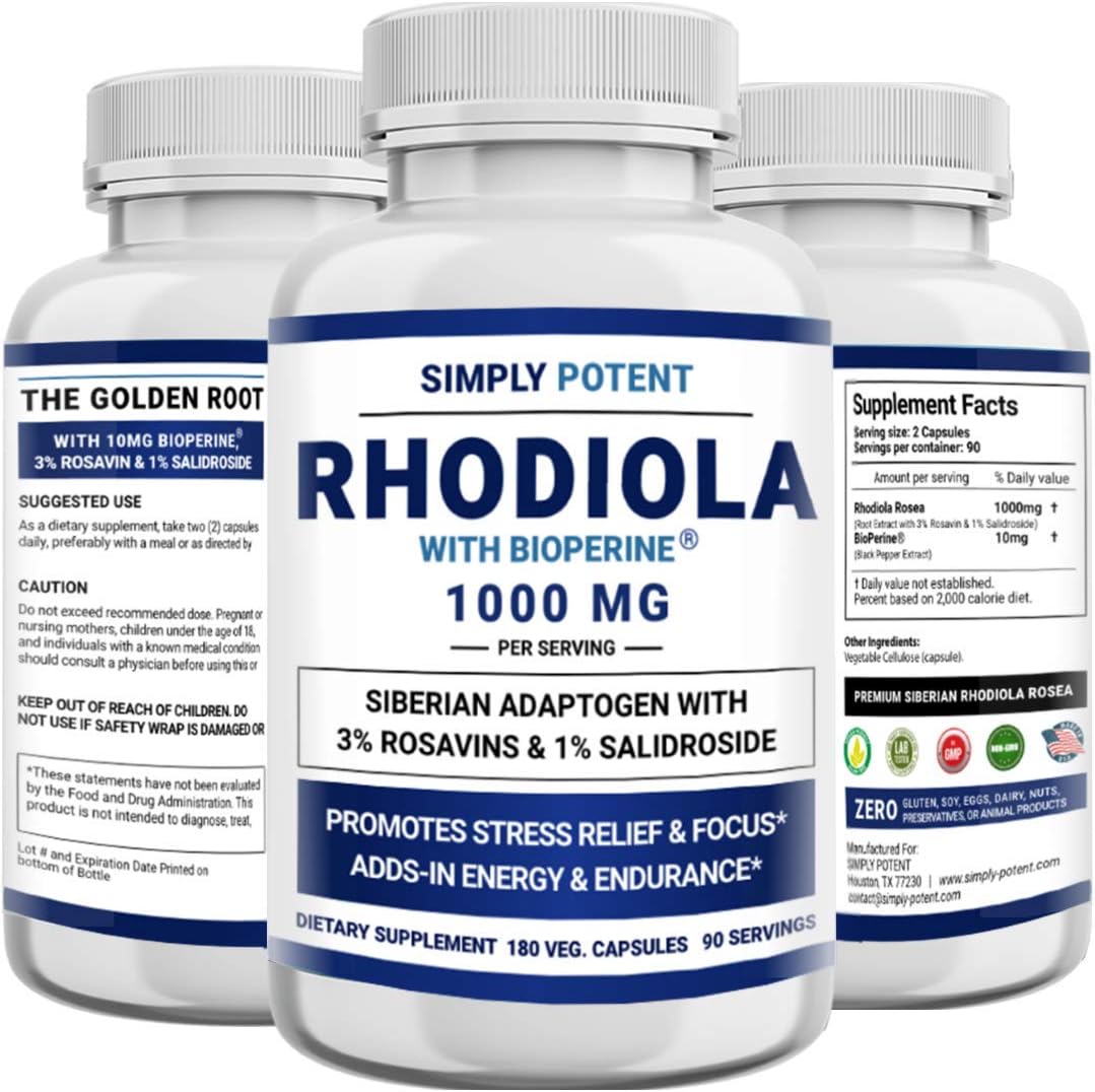 Amazon.com: Rosavin -Siberian Rhodiola rosea 60 V-capsules 100mg ...