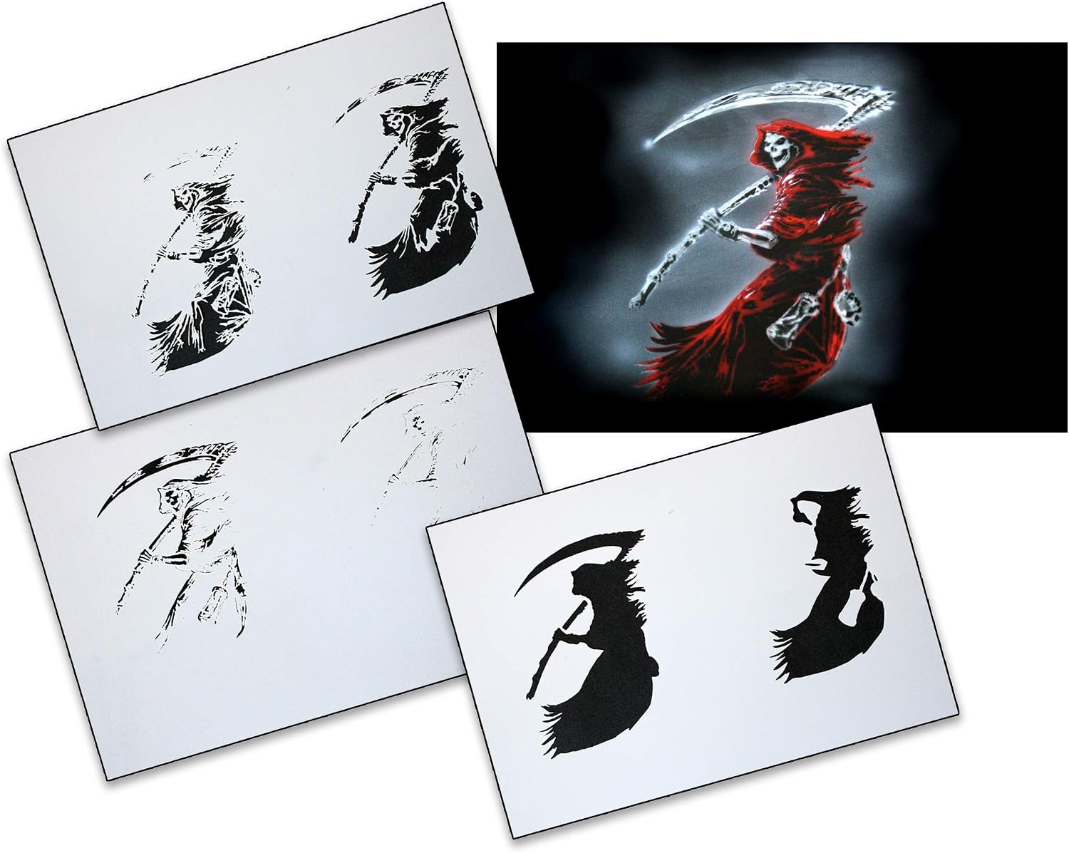 Amazon.com: UMR-Design AS-087 Grim Reaper Airbrush Stencil Template ...