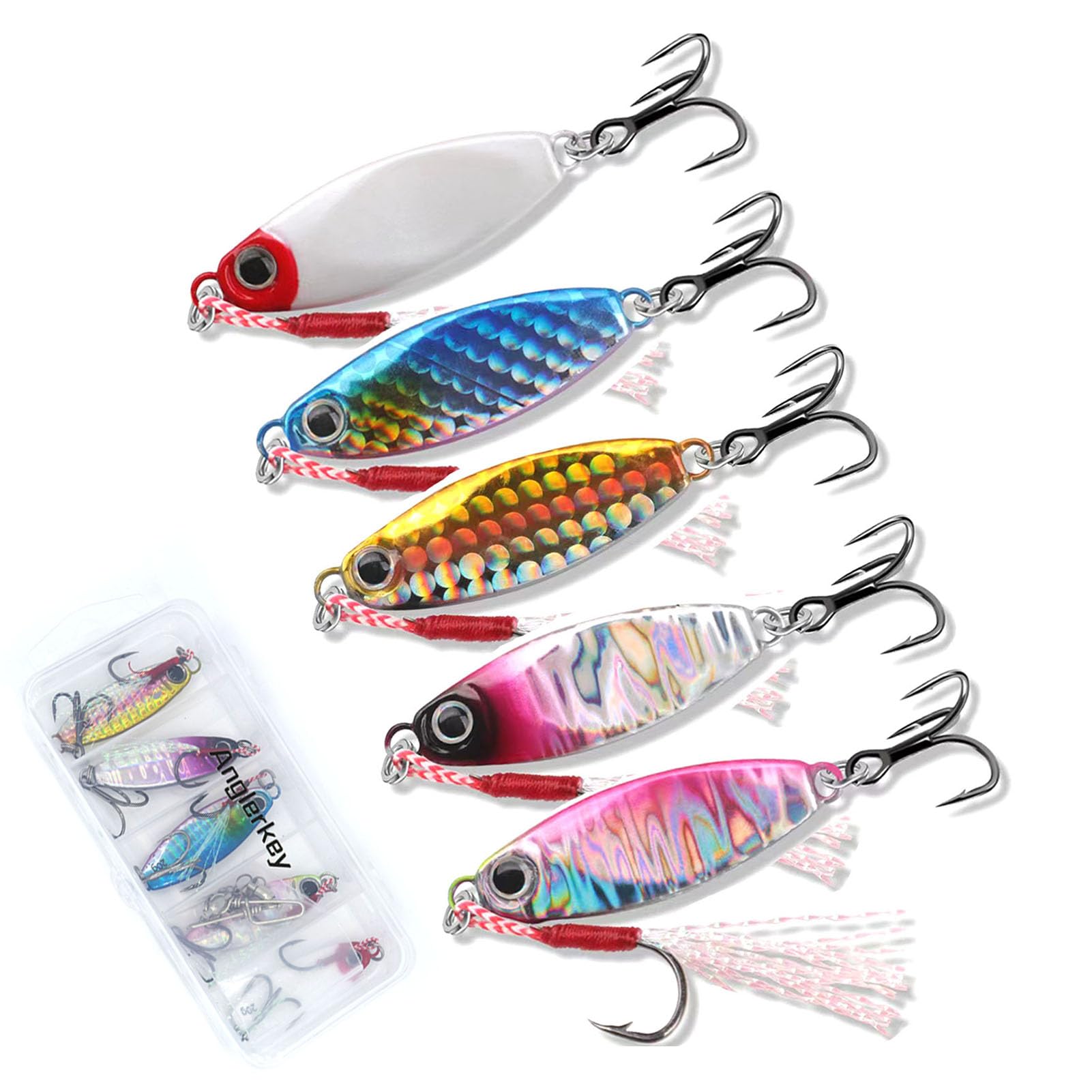 Amazon.com : Anglerkey Fishing Lure Metal Jigs Shore Casting Jig, Micro ...
