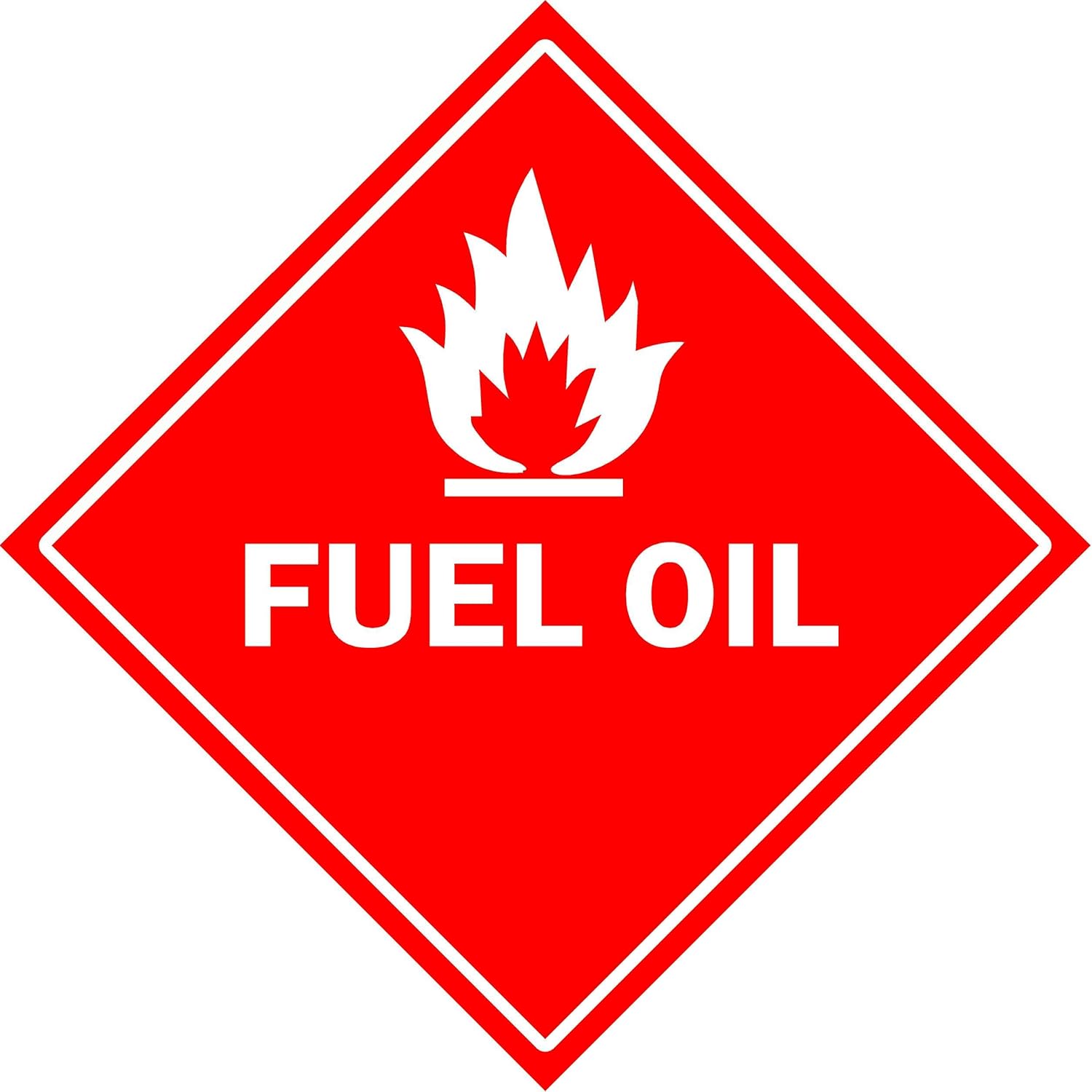 Fuel oil sign - Self adhesive sticker (100mm x 100mm) : Amazon.co.uk ...