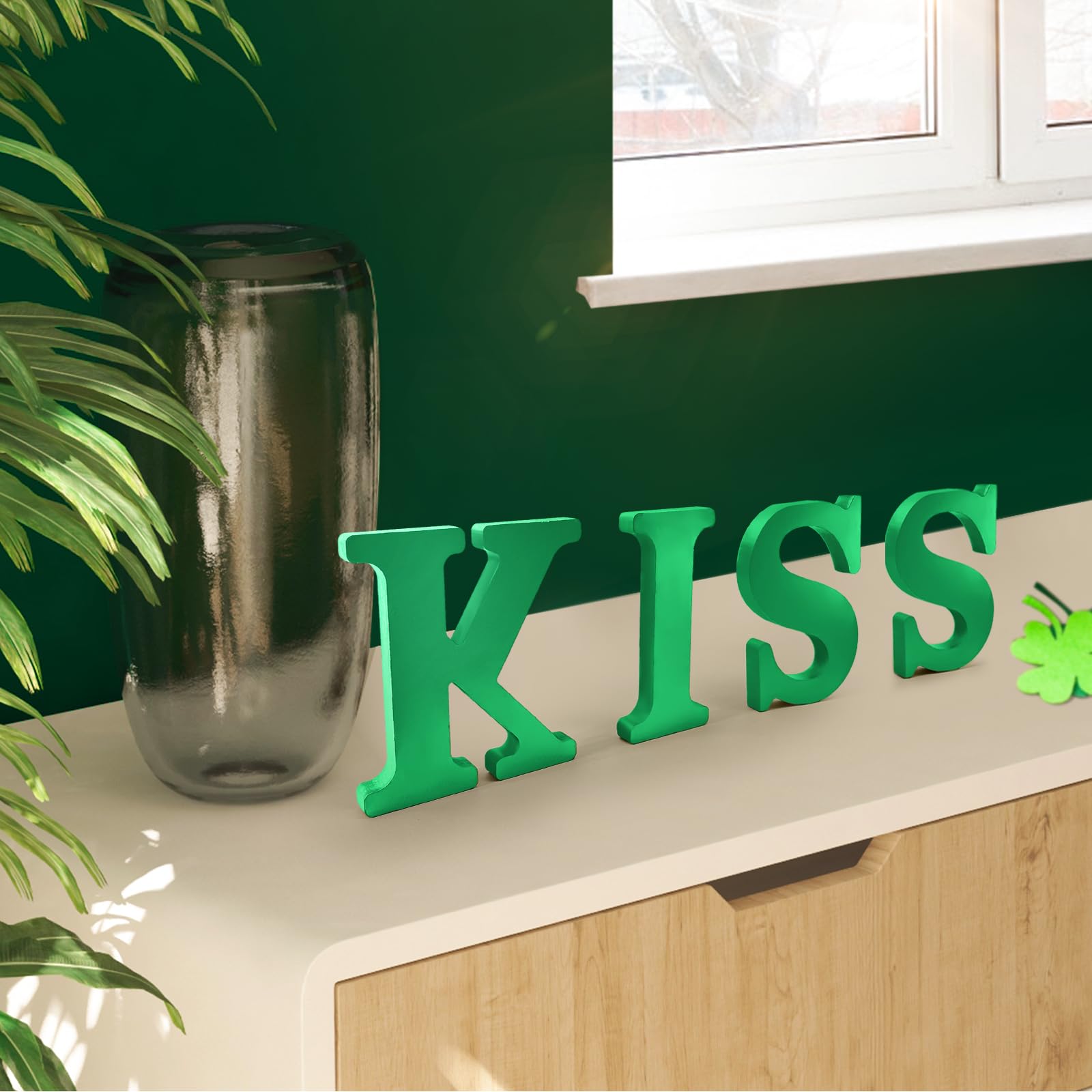 Snapklik.com : AOCEAN 6 Inch Green Wood Letters Unfinished Wood Letters ...