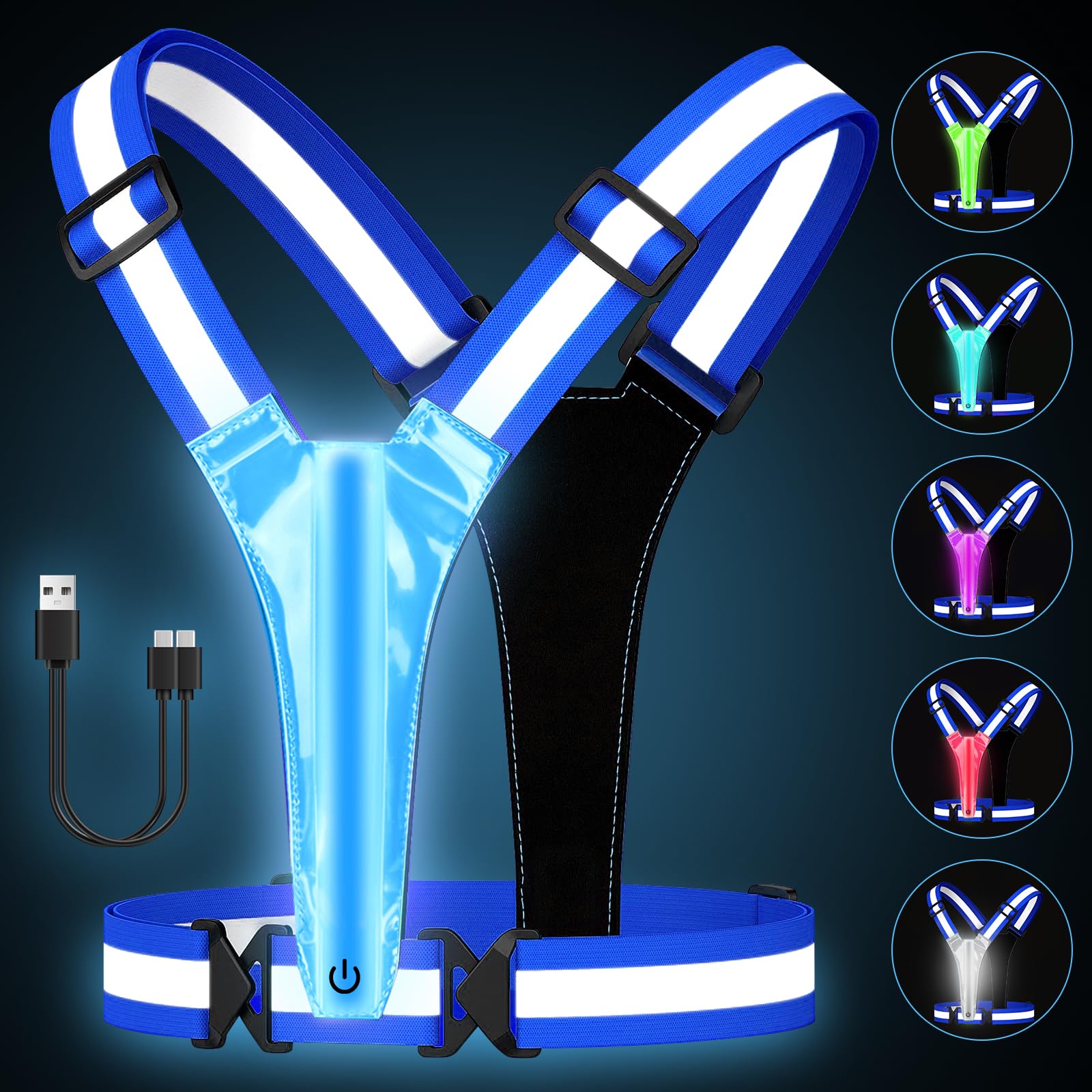 Snapklik.com : LED Reflective Running Vest, 5 Colors Light Up Running ...