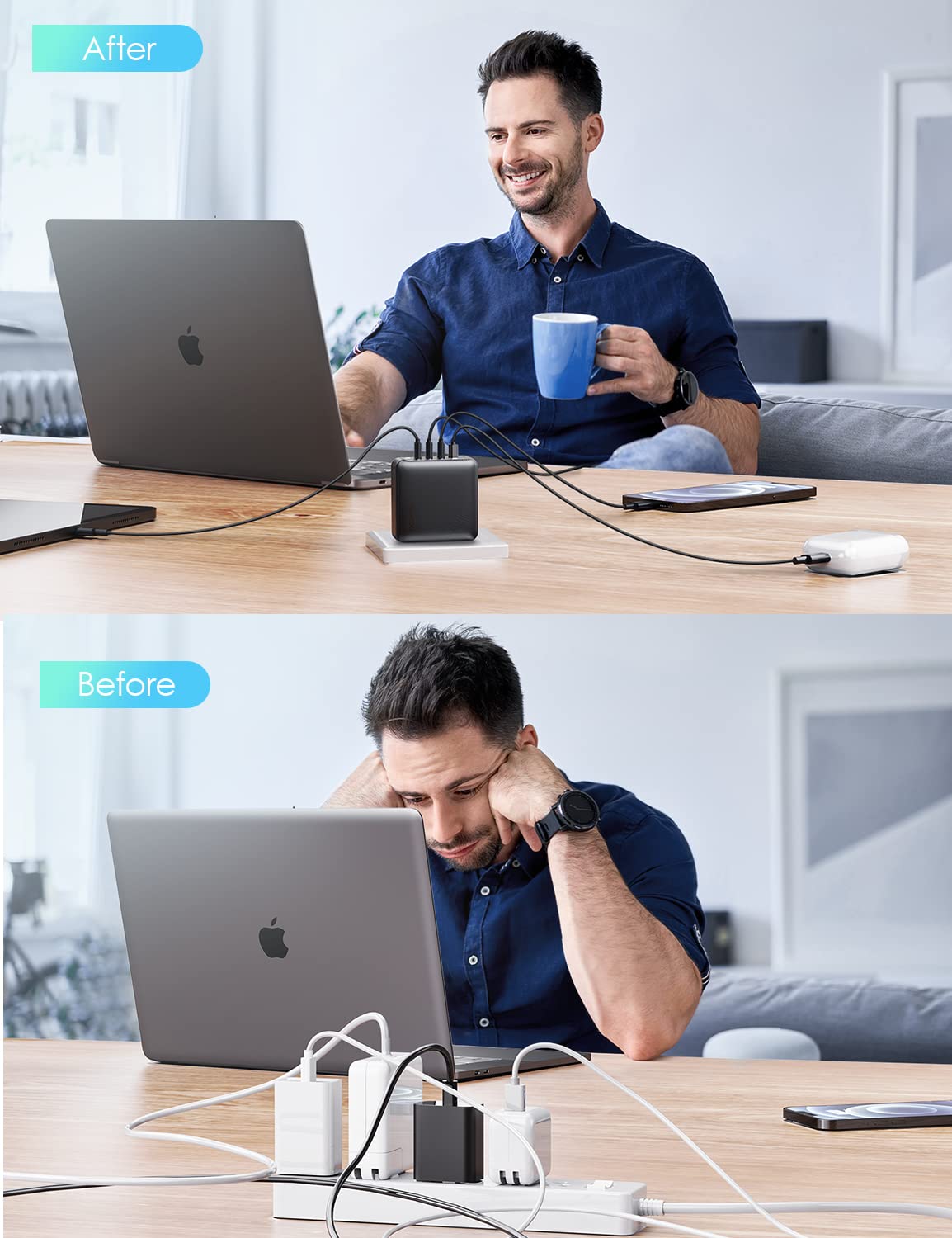 120W USB C Charger, oraimo Fast Charger Type C (HyperGaN), 4-Port PD ...