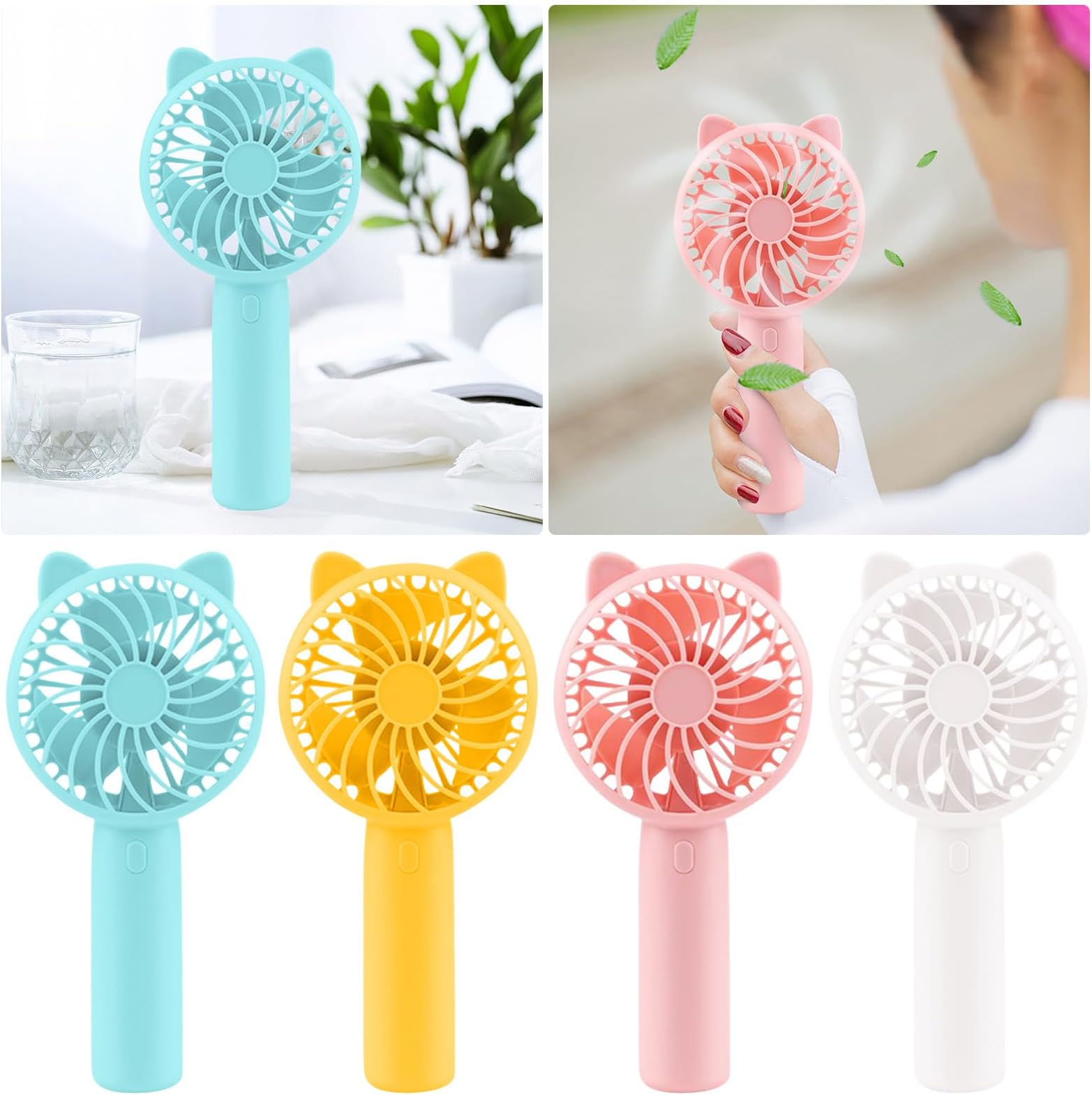 Yebutt Portable Handheld Fan, Quiet 3 Speeds Wind Adjustable Desk Fan ...