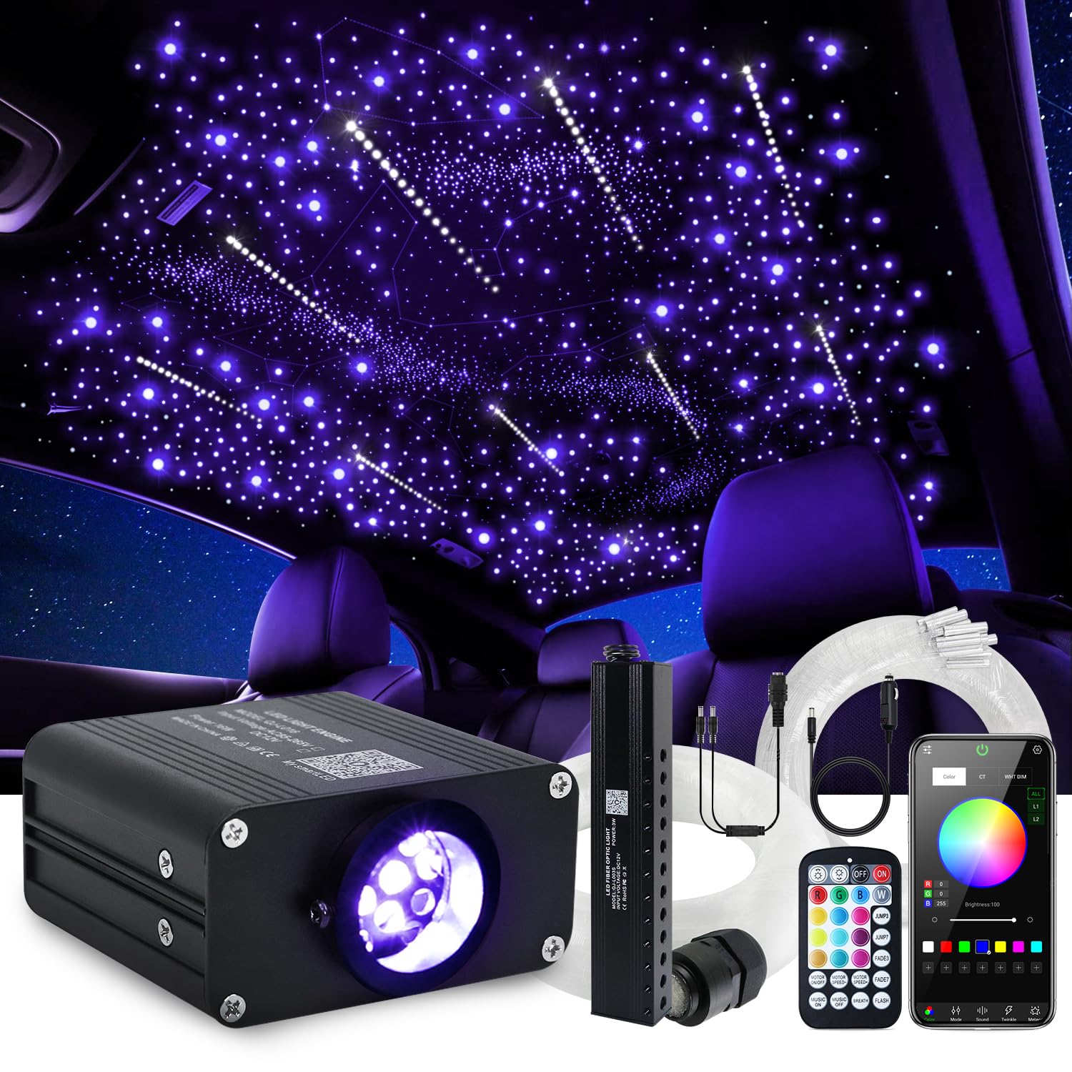 Amazon.com: Car Starlight Headliner Kit, Shooting Stars + Twinkle ...