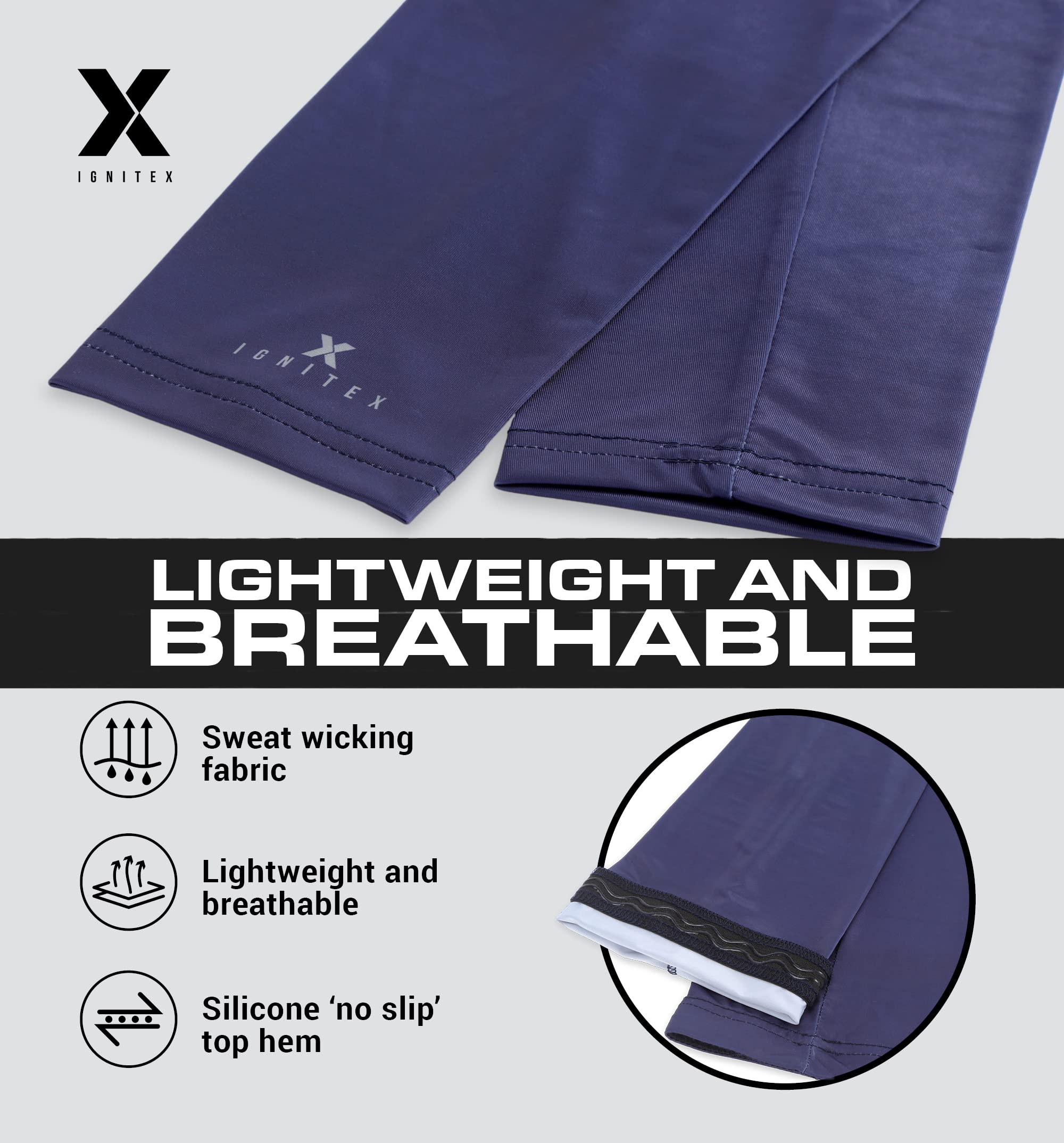 Snapklik.com : IGNITEX UV Sun Sleeves - Cover Up Men & Women - Compression