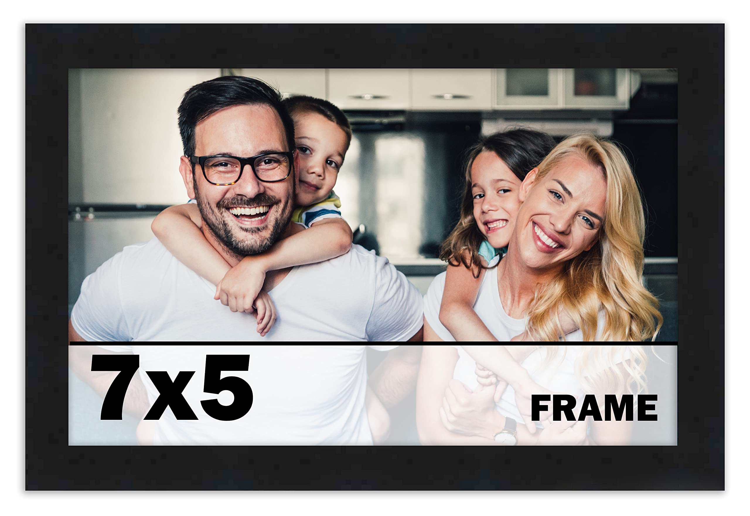 Amazon.com - CountryArtHouse 7x5 Frame Black Solid Pine Wood Picture ...