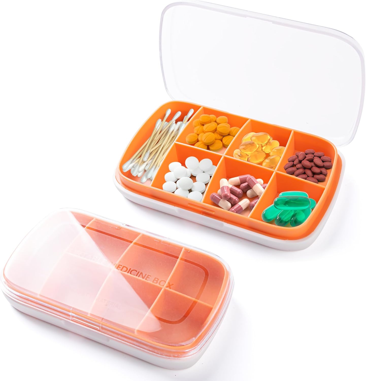 Dalababa 2 Pcs Portable Pill Box Organiser, Weekly Travel Tablet Case 7 ...