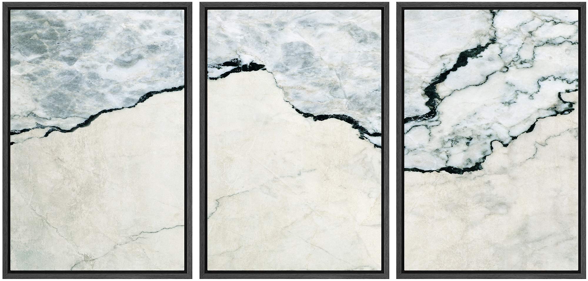 Amazon.com: NWT Framed Wall Art Print Set Off-White Marble Granite ...