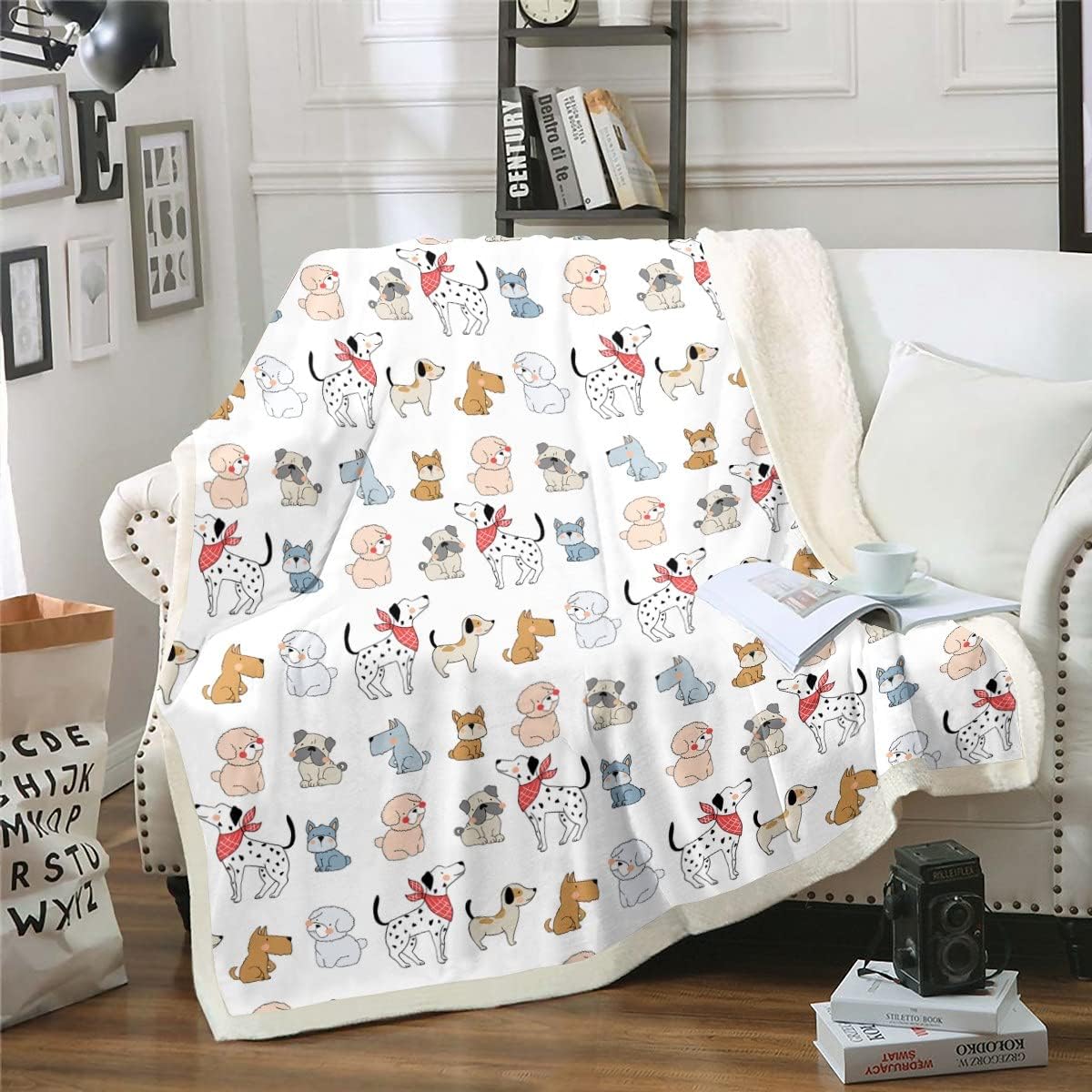 Amazon.com: Kids Cute Dog Blanket 40x50 Cartoon Puppy Pug Throw Blanket ...