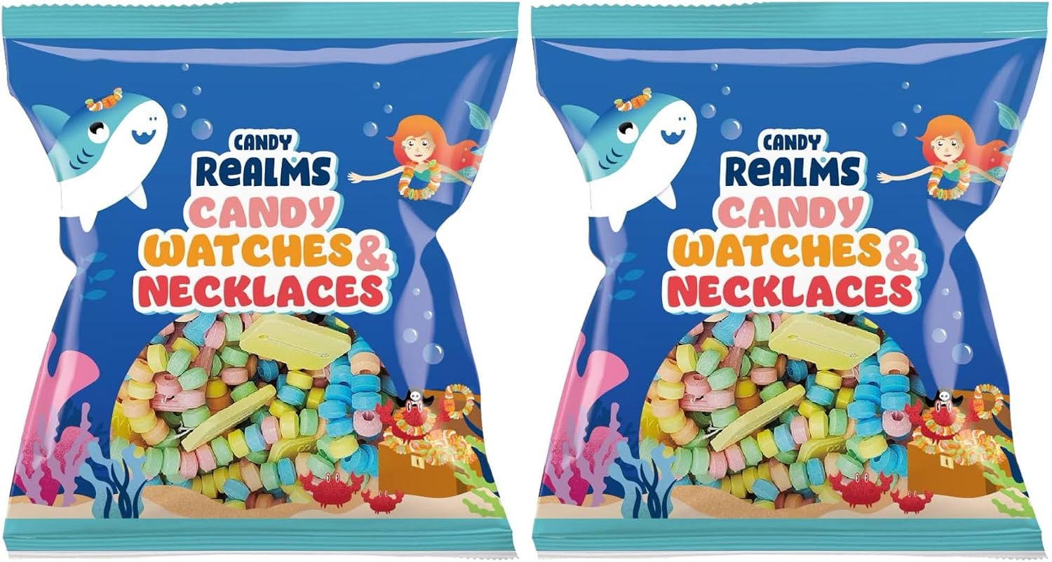 Candy Realms Candy Watches & Necklaces - Jewellery Sweets 102g - 2x ...