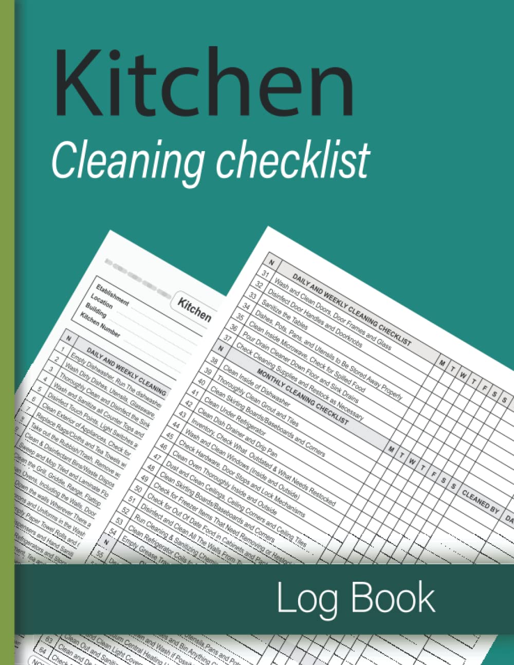 Kitchen Cleaning Checklist Log Book: Daily & Weekly Cleaning Schedule ...
