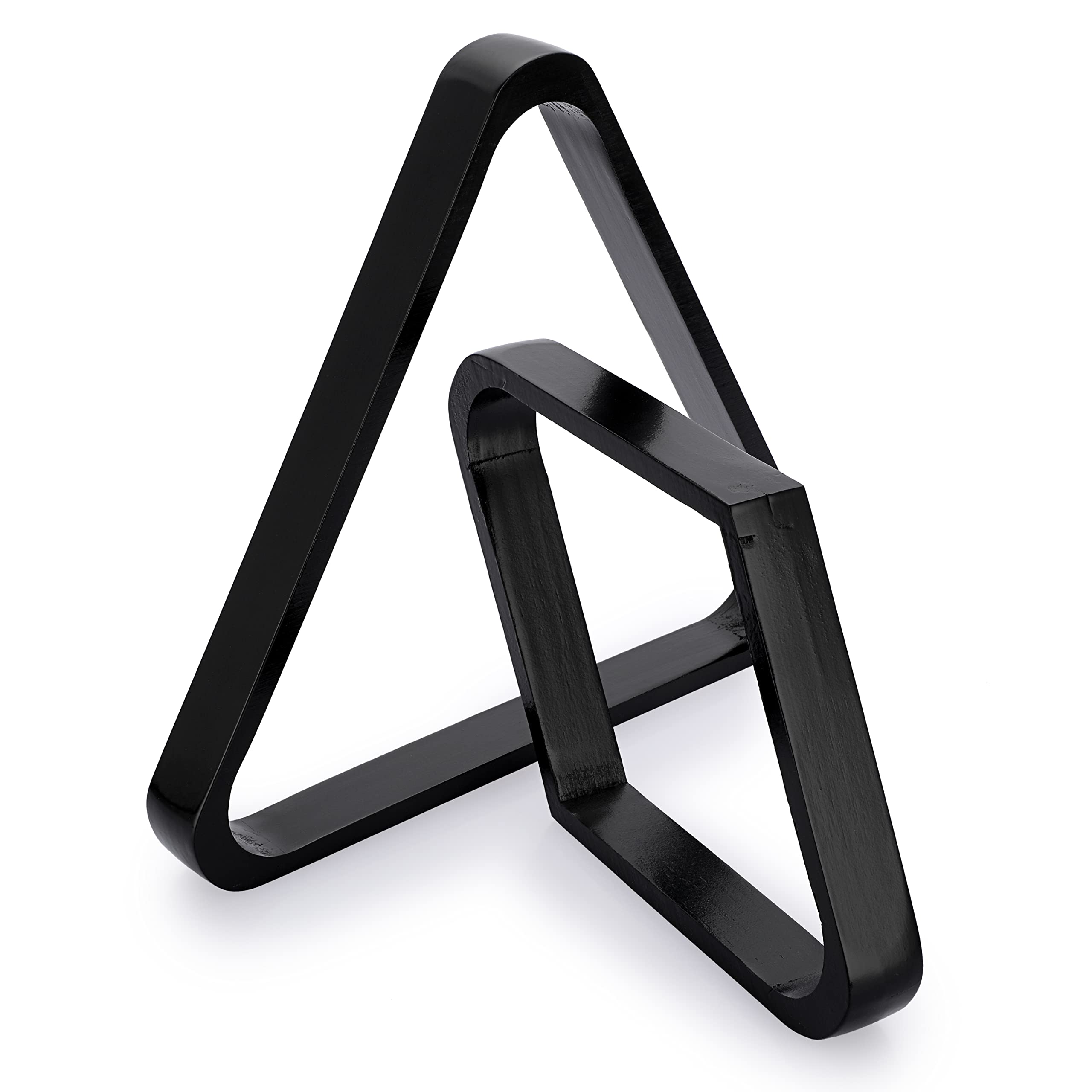 Snapklik.com : OwnMy Set Of 2 Black Wooden Billiard Ball Racks Set