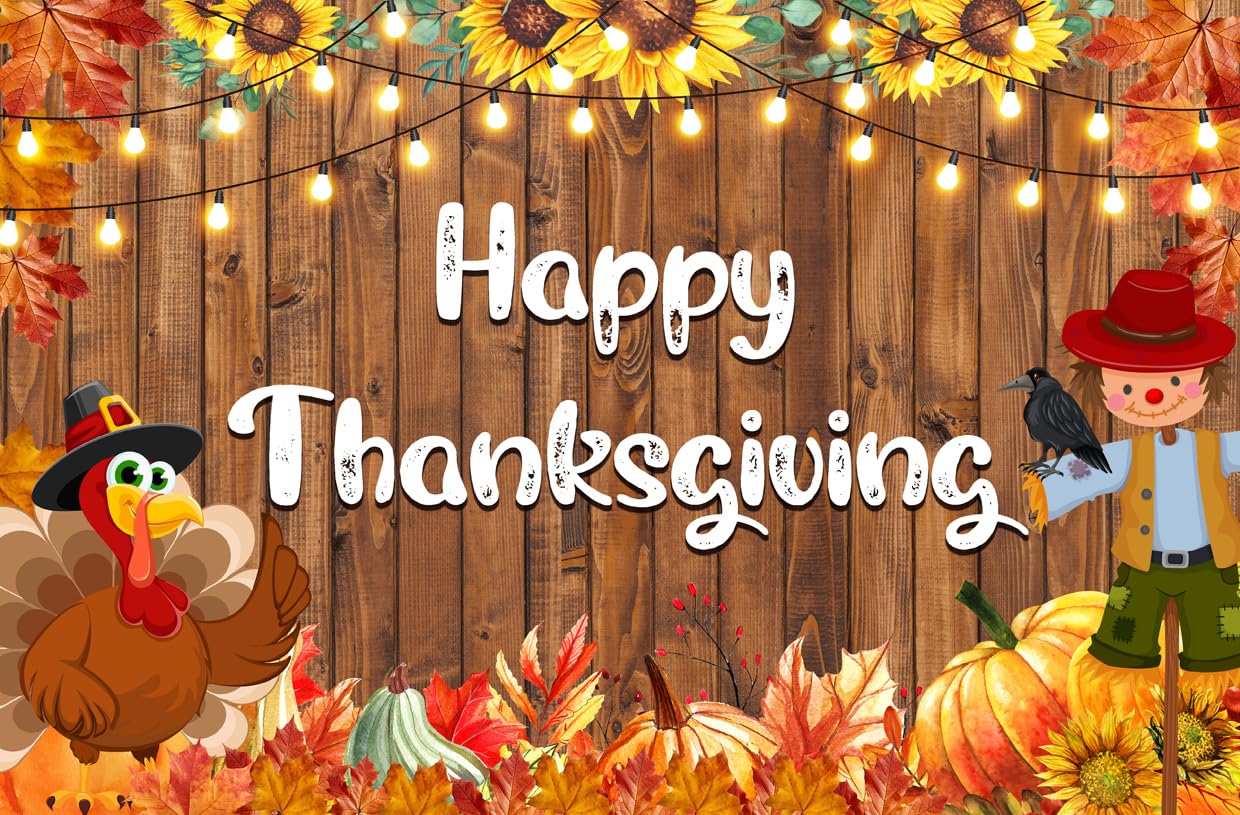 Amazon.com : Alltten 7x5ft Happy Thanksgiving Backdrop Thanksgiving ...