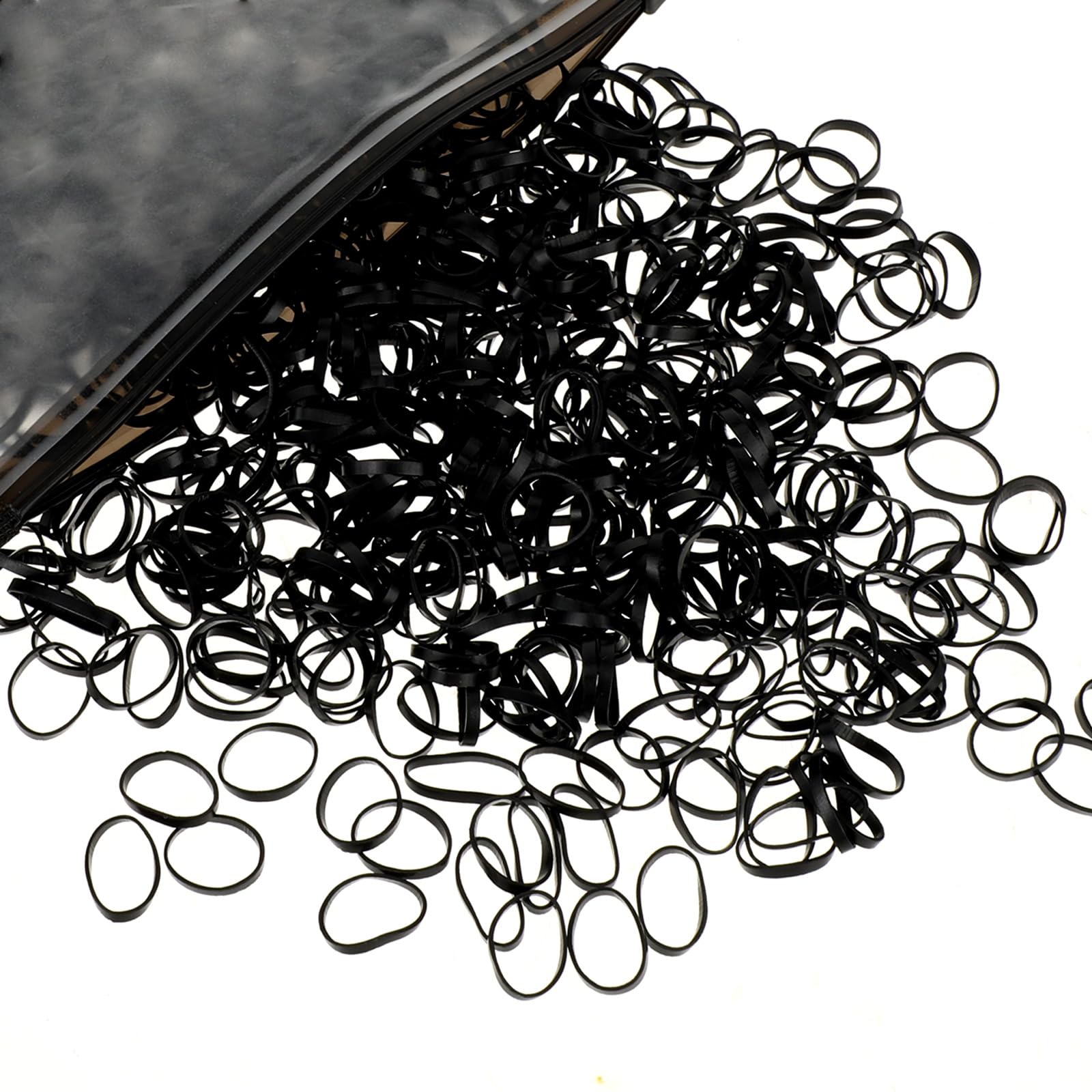 Amazon.com : 500pcs Black Hair Elastics Mini Hair Rubber Bands Non-slip ...