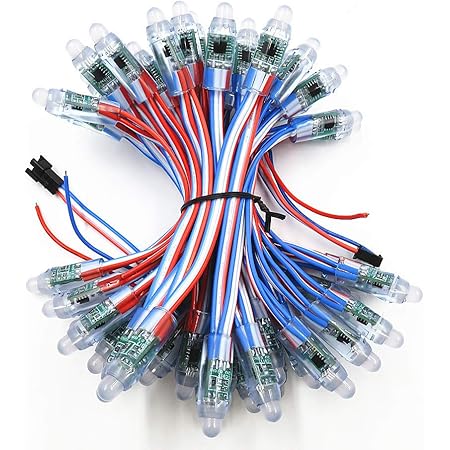 ALITOVE WS2811 12V LED Pixels 100pcs Addressable RGB LED String Lights ...