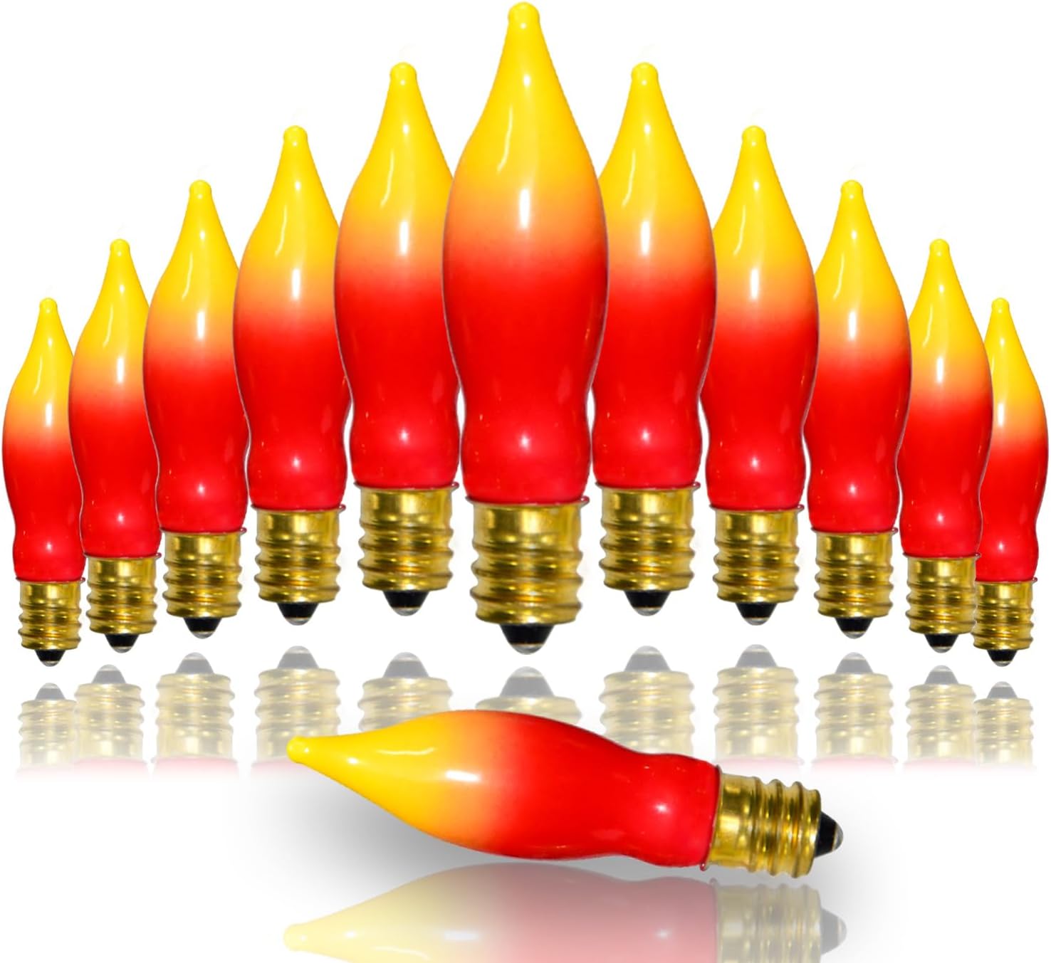 PASUTO 12 Pack C7 Replacement Bulbs E12 Candelabra Bulb - Red Yellow ...