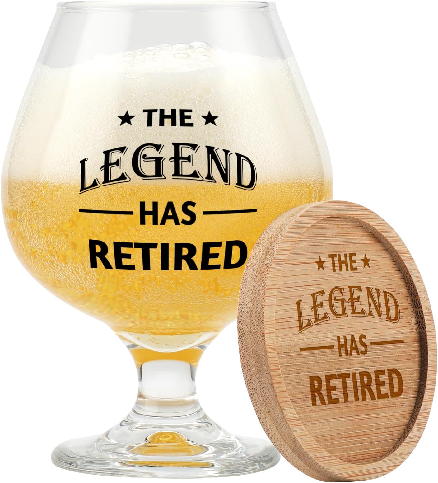 KAAYEE Retirement Gifts for Men, Retirement Beer Glass - The Legend HAS ...